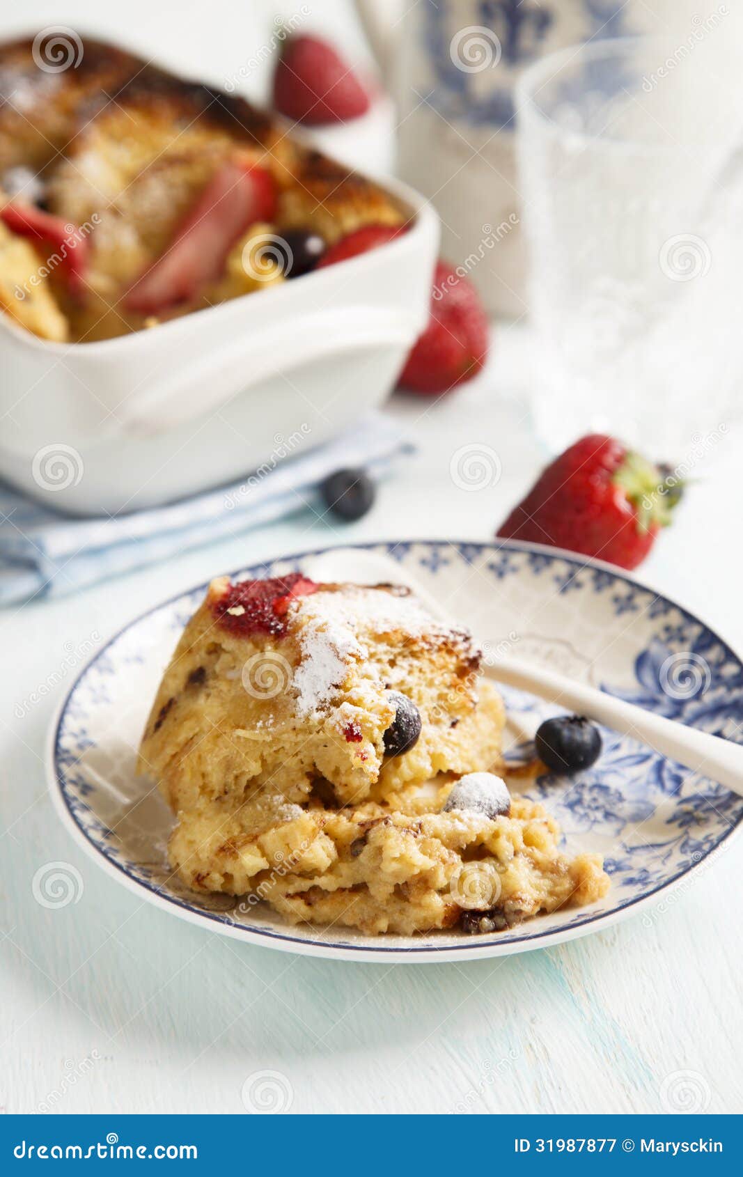 Bread pudding stock image. Image of vanilla, desk, plate - 31987877