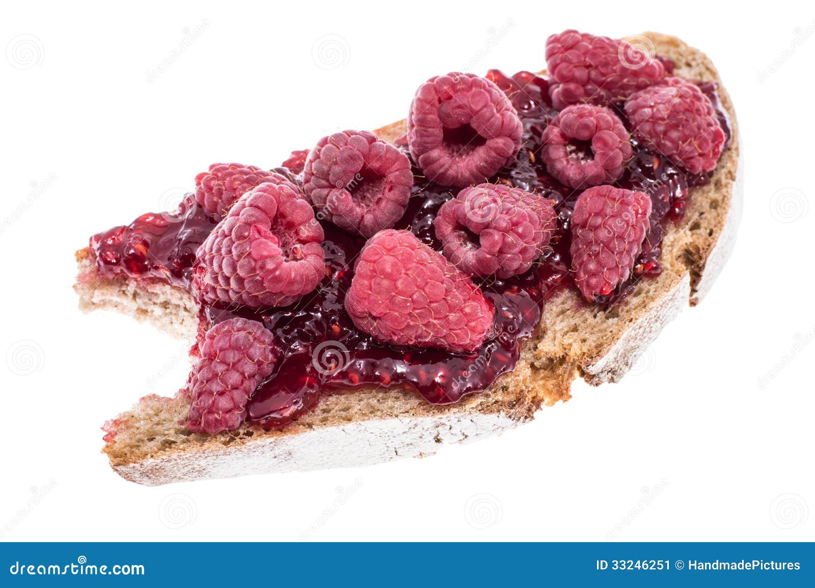 Bread with Raspberry Jam on White Stock Image - Image of nutrition ...