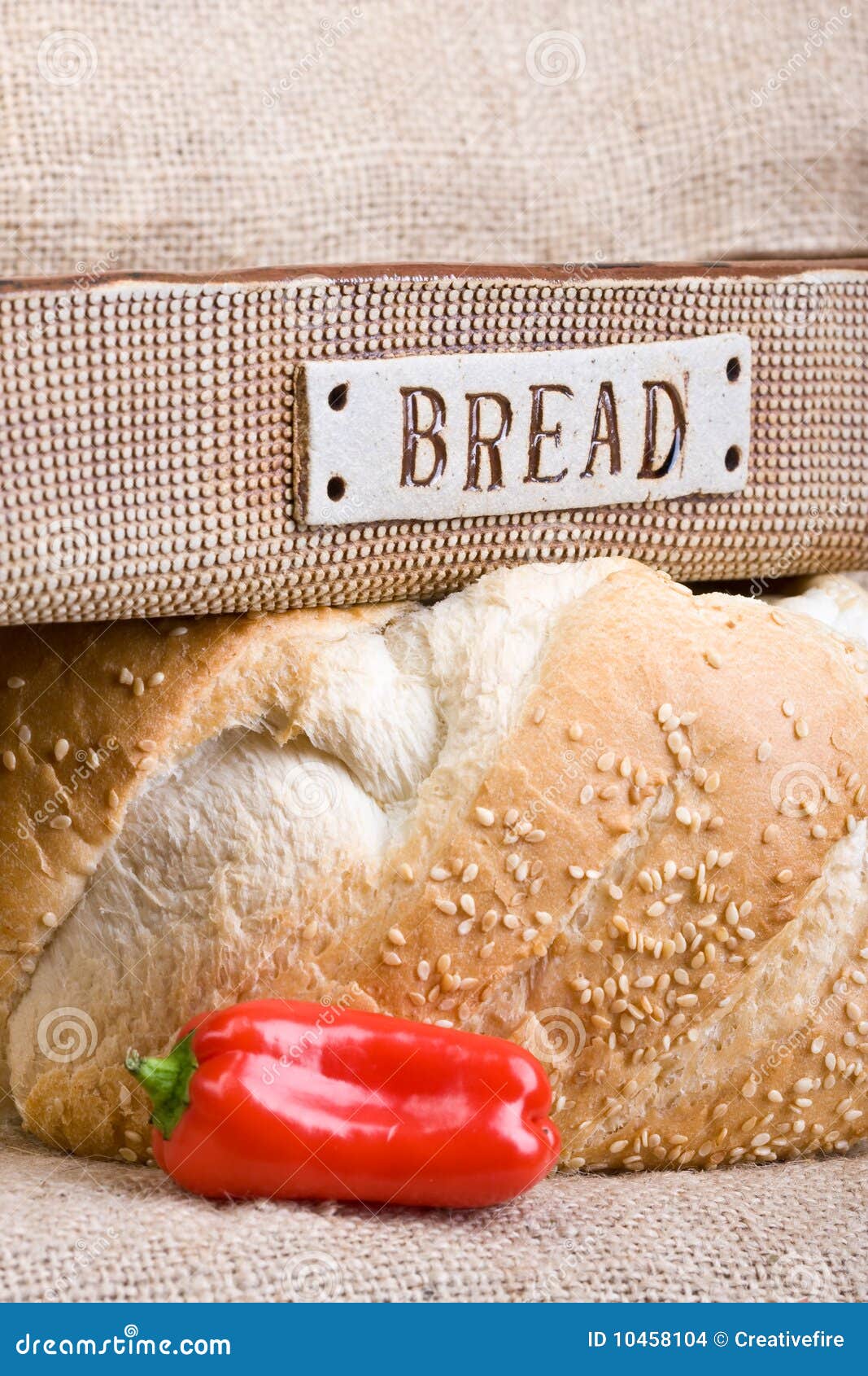 Bread and Red Pepper stock photo. Image of baked, crusty - 10458104