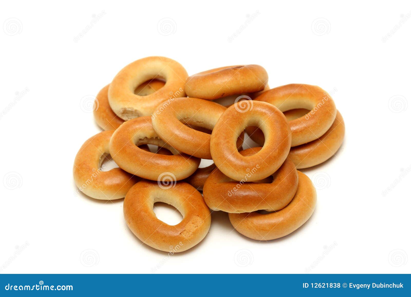 Bread-rings Isolated on White Stock Photo - Image of dessert, bagel ...