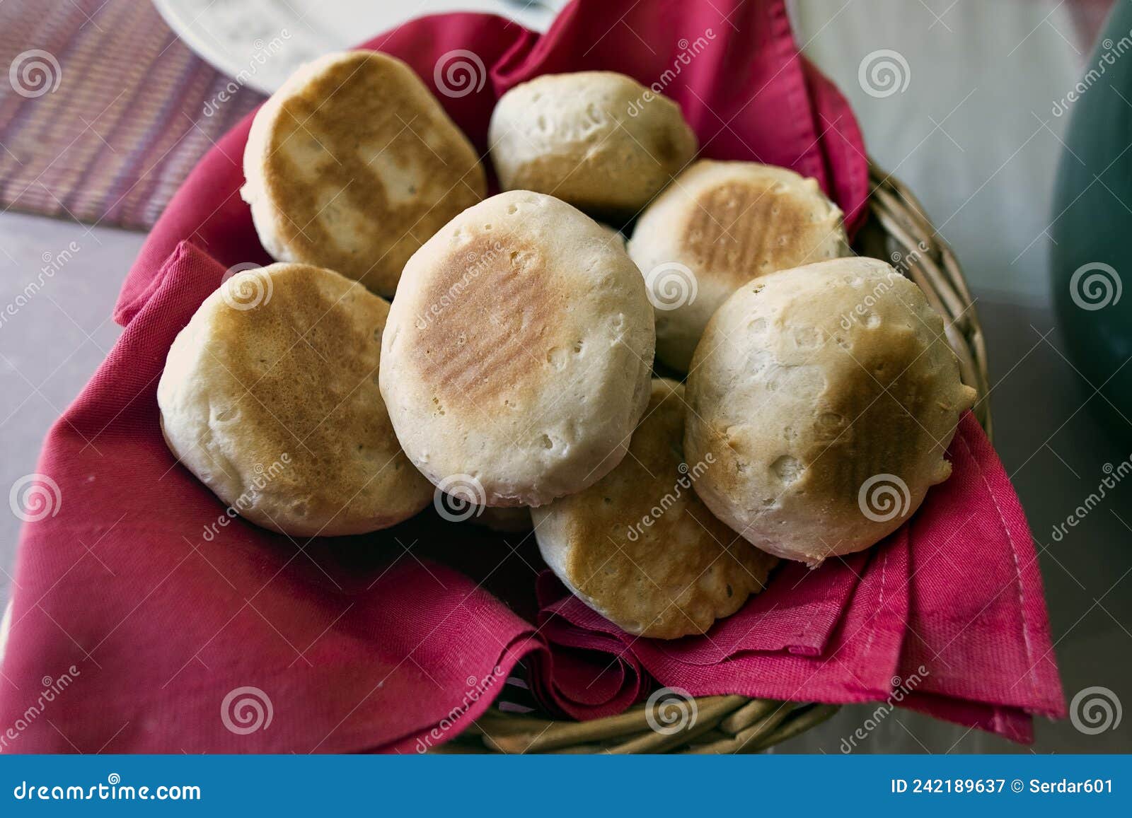 Bread rolls stock image. Image of bread, table, bowel - 242189637