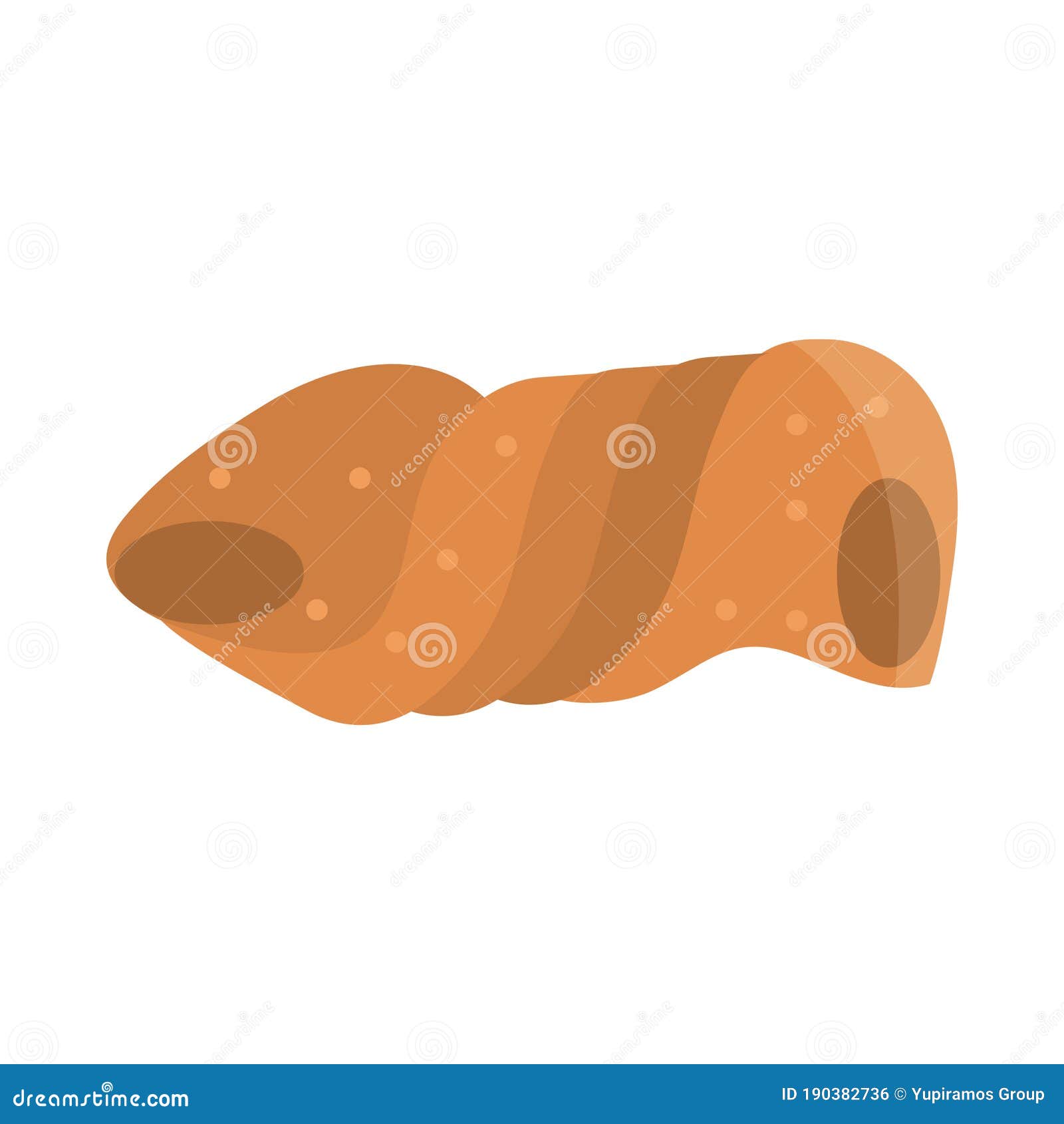 Bread Roll with Chocolate Menu Bakery Food Product Flat Style Icon ...