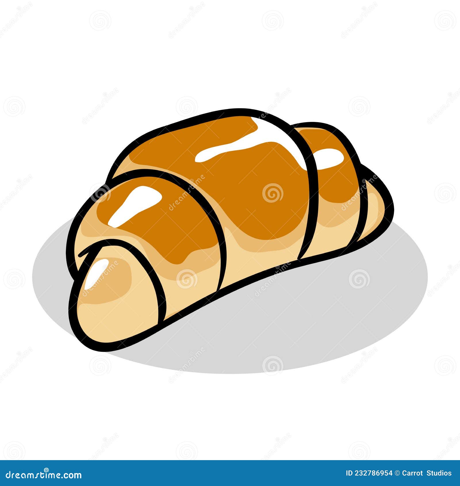 Bread roll Clip art stock vector. Illustration of object - 232786954