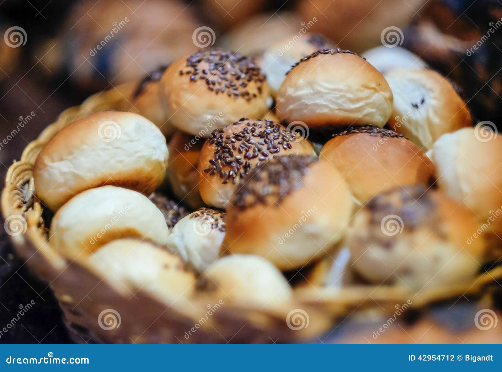 Bread rolls stock photo. Image of basket, wheat, breakfast - 42954712
