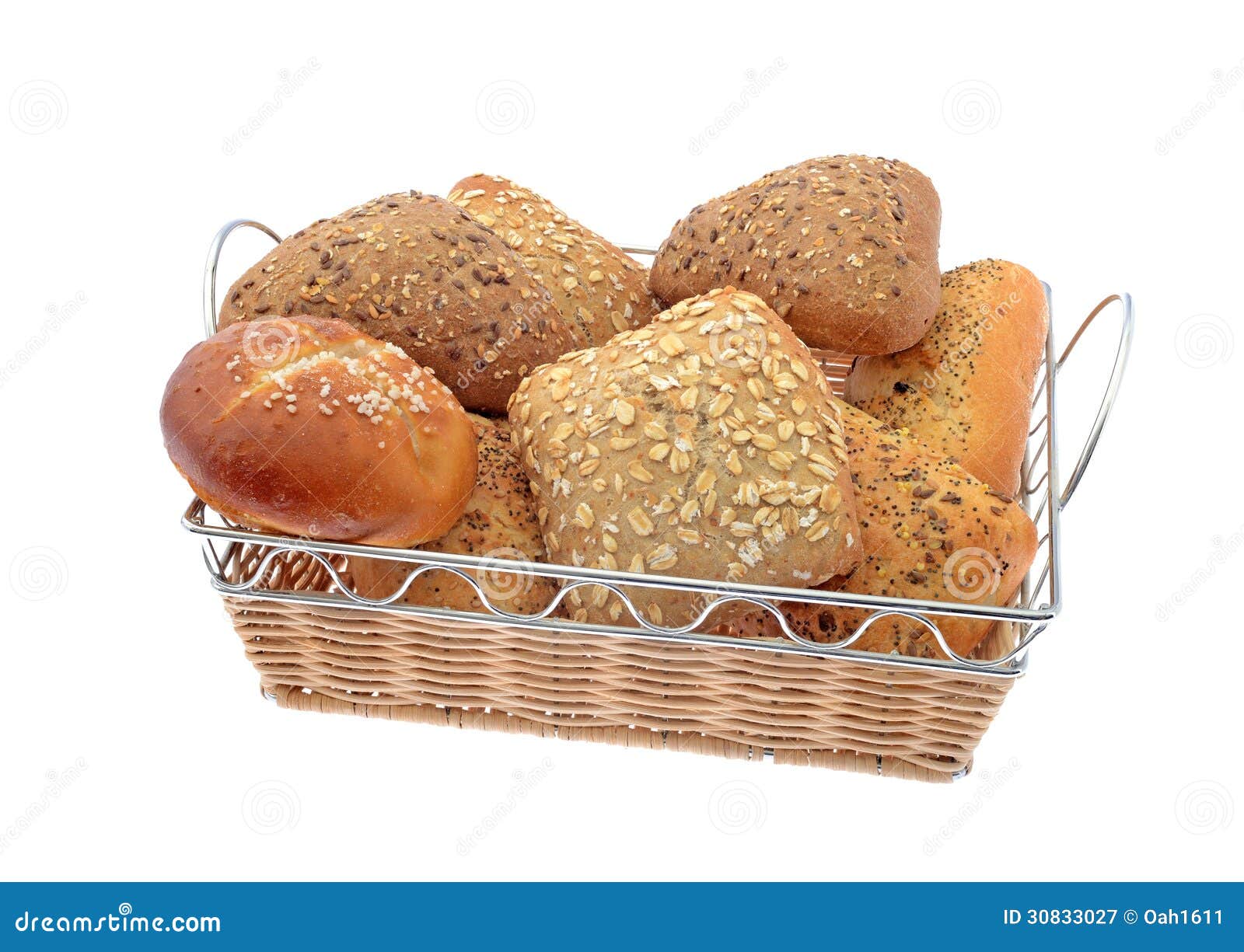 Bread rolls in basket stock image. Image of crunchy, grain - 30833027