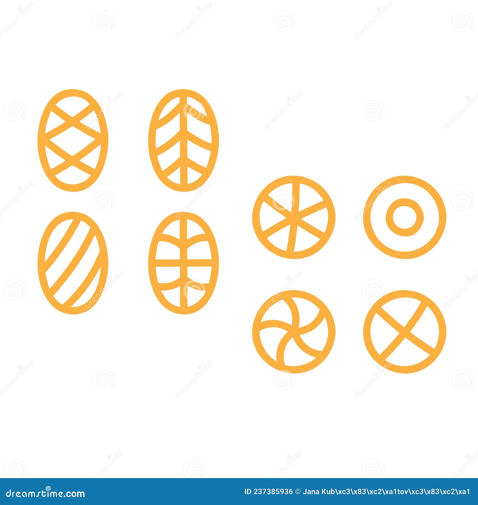 Kaiser Roll, Bread Hand Drawn Multi Color Icon. Simple Thin Line ...