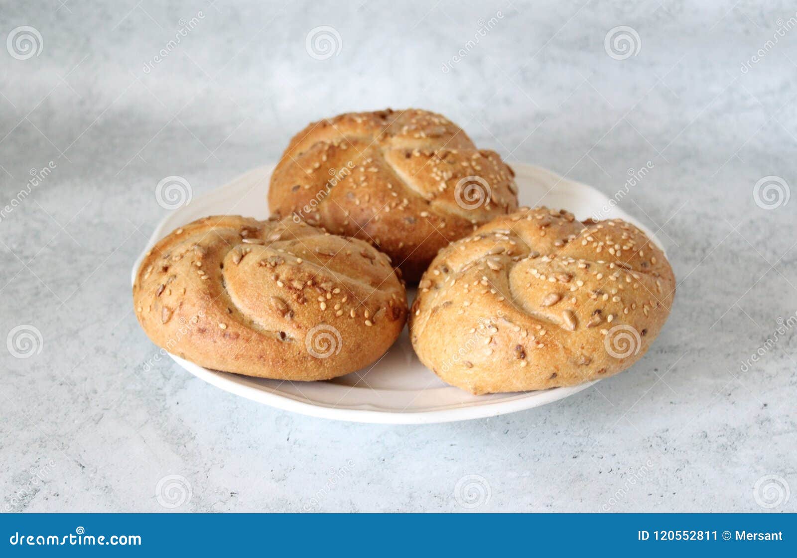 Bread rolls on a plate stock image. Image of bread, cores - 120552811
