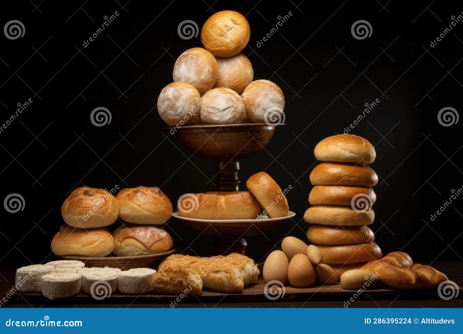 Bread Rolls in Various Stages of Rising Stock Photo - Image of food ...