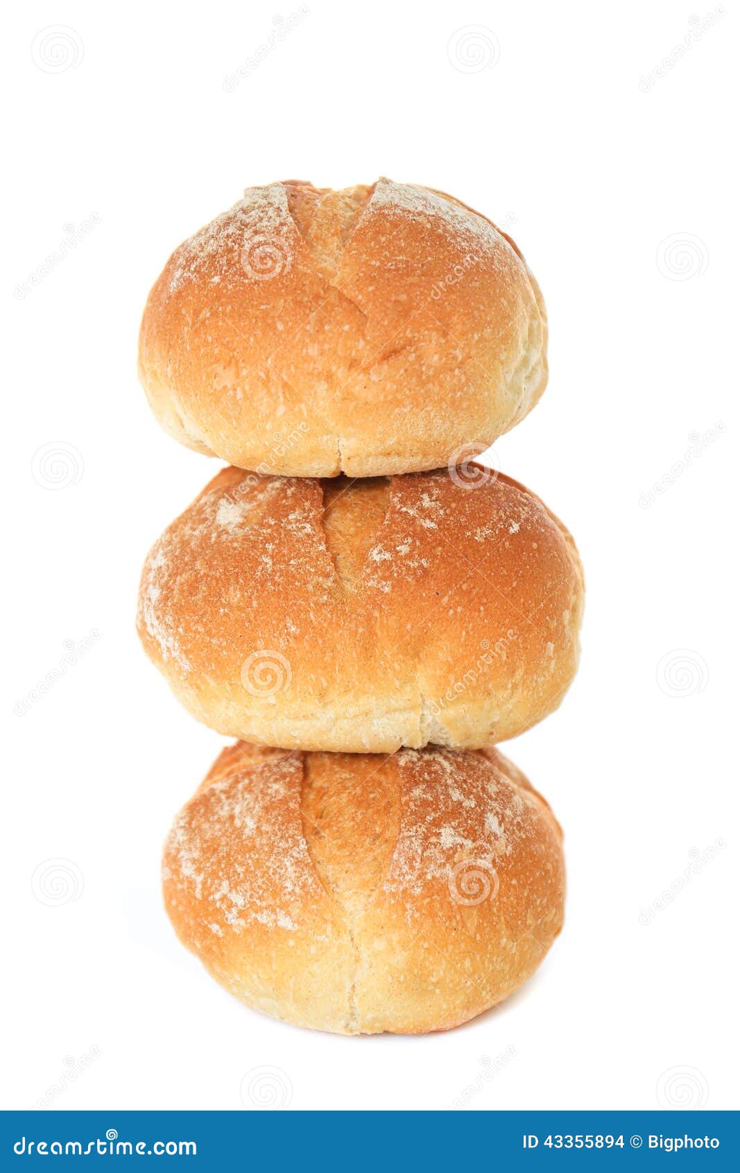Bread Rolls on White Background Stock Photo - Image of nourishment ...