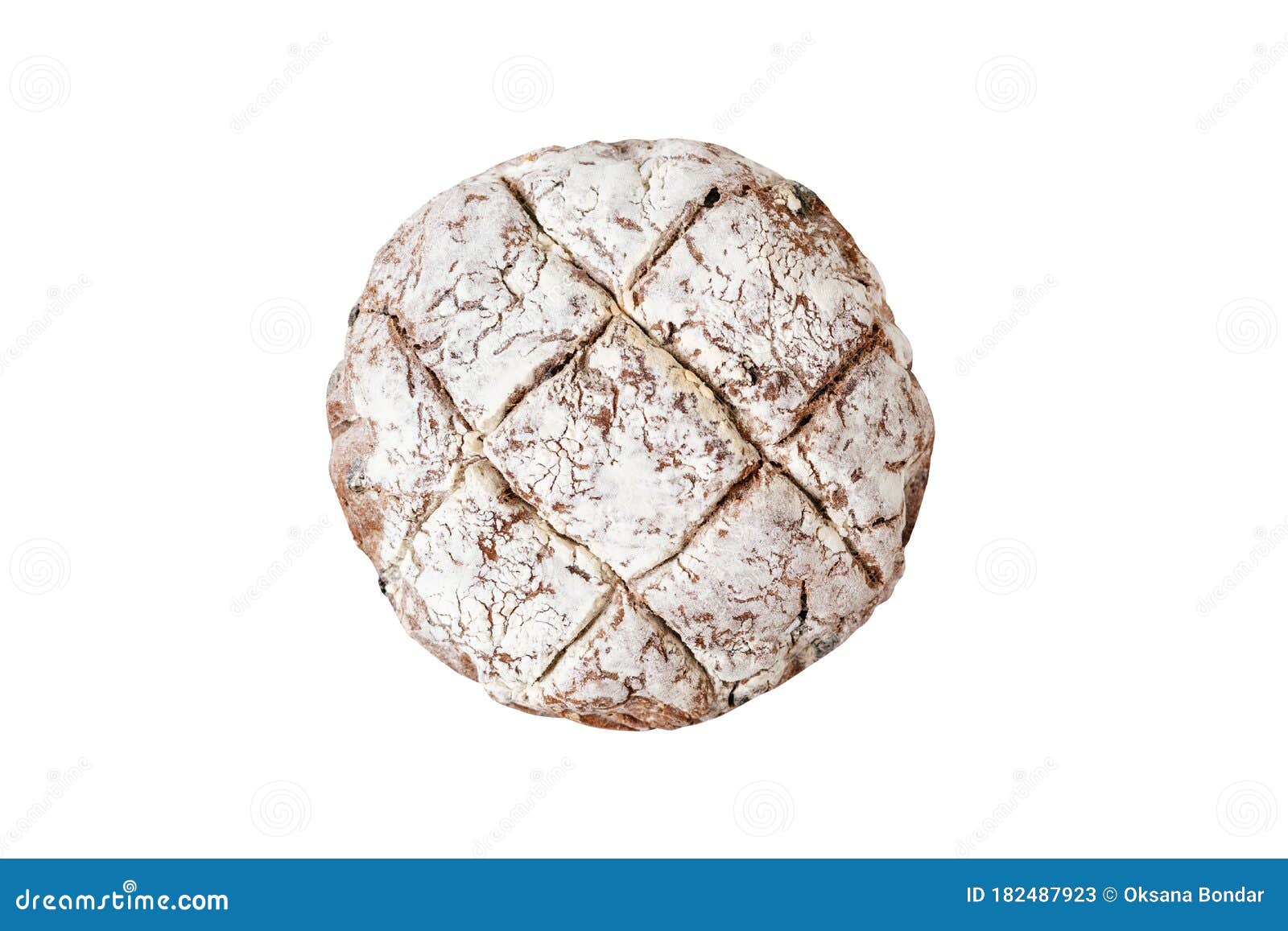 Bread Round Brown Isolated on White Background Stock Image - Image of ...