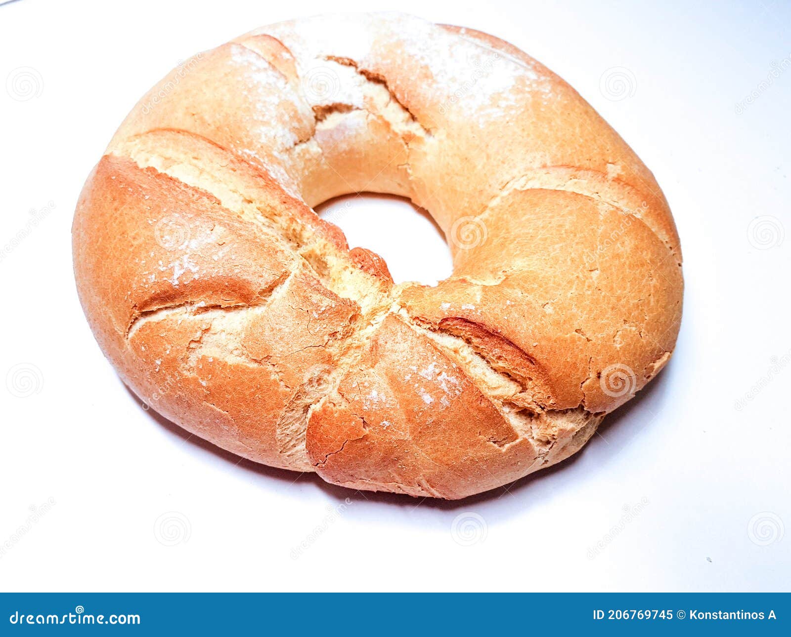 Bread Round Circle Isolated Baked Stock Image - Image of object, tasty ...
