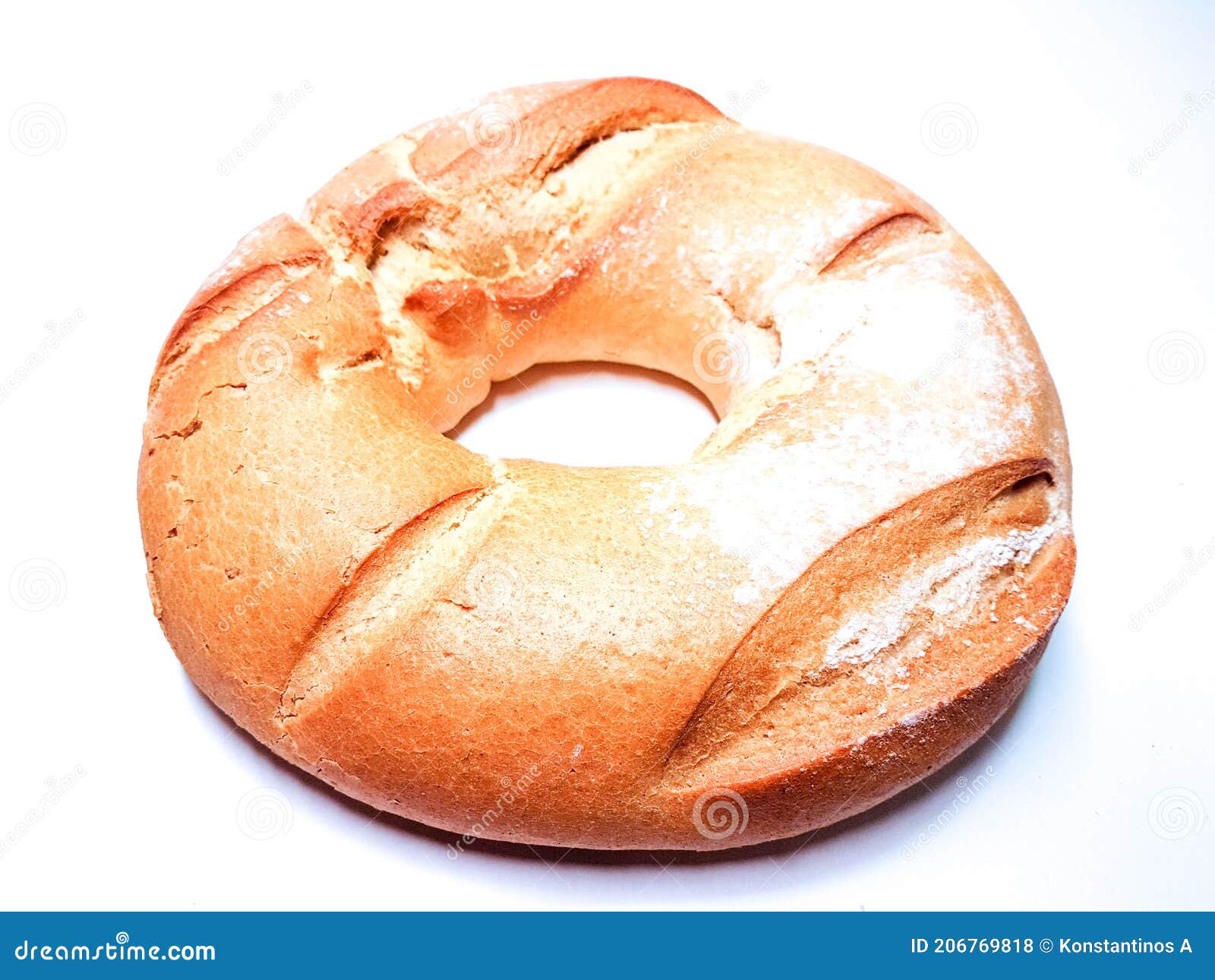 Bread Round Circle Isolated Baked Stock Photo - Image of grain, flour ...