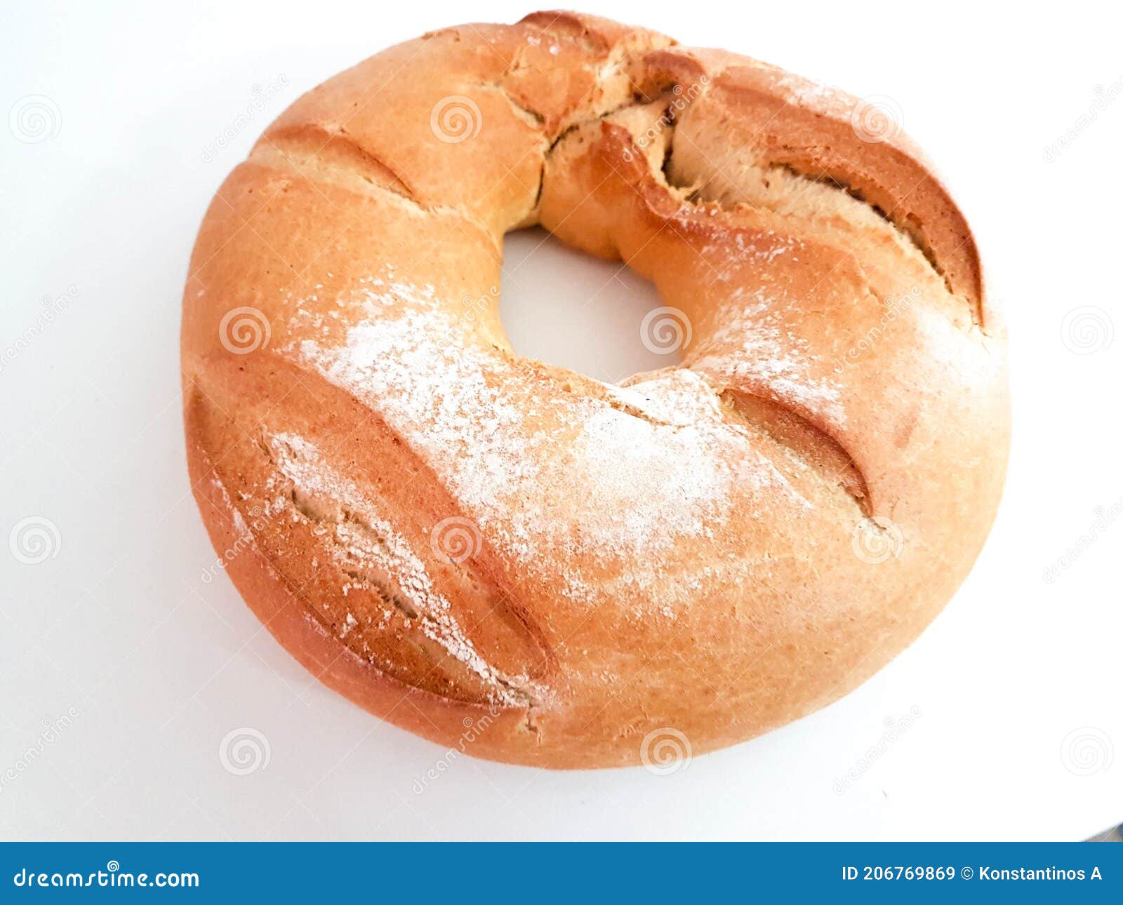 Bread Round Circle Isolated Baked Stock Image - Image of brown, dough ...