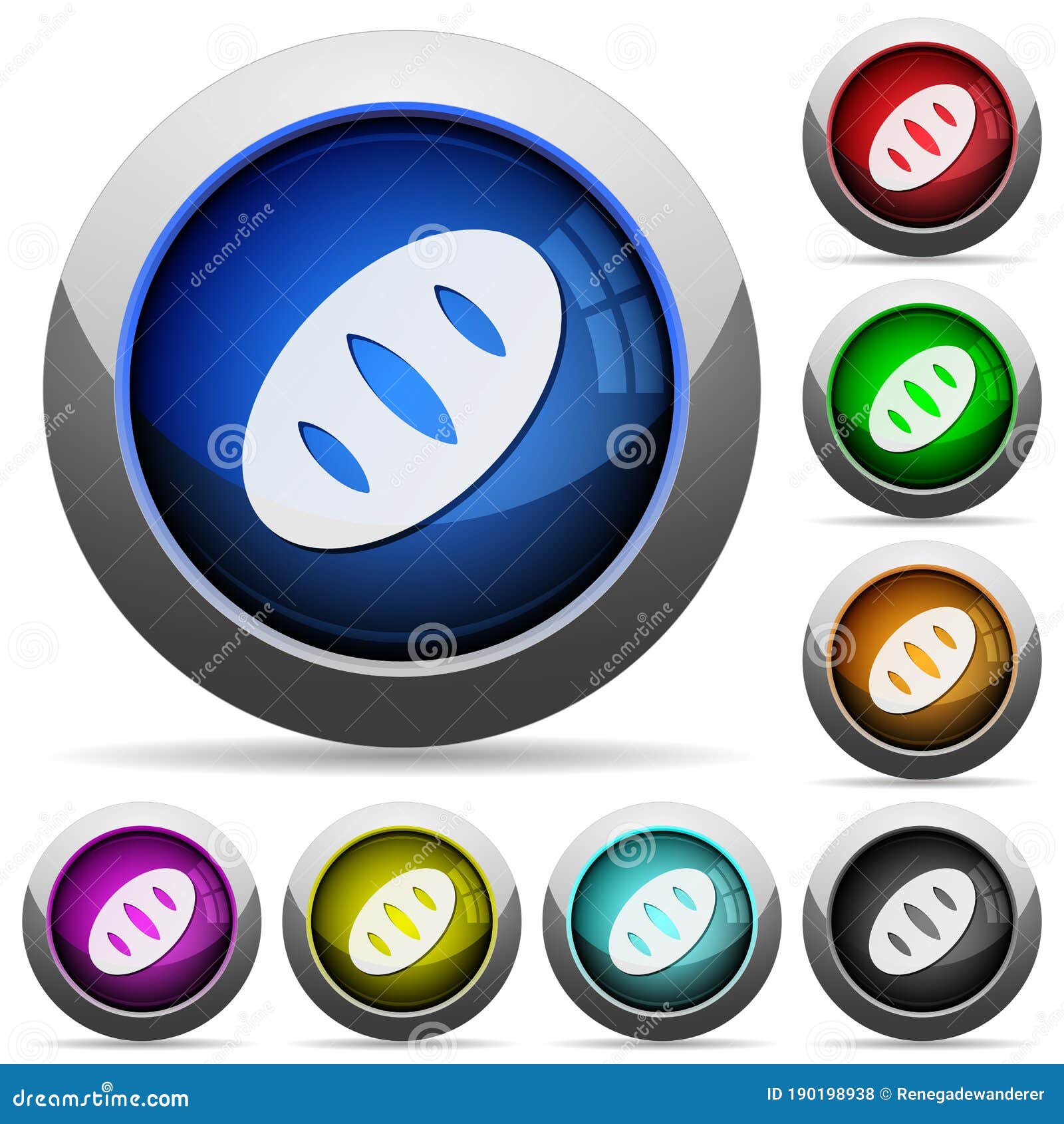 Bread round glossy buttons stock vector. Illustration of crusty - 190198938