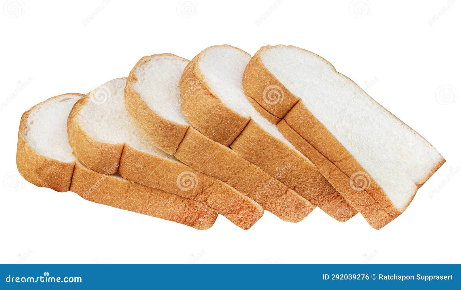 Bread Rows Stack Isolated on White Background with Clipping Path Stock ...