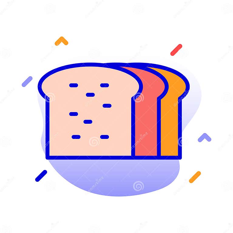 Bread, Rusk, Bakery, Slice Fully Editable Vector Icons Stock Vector ...