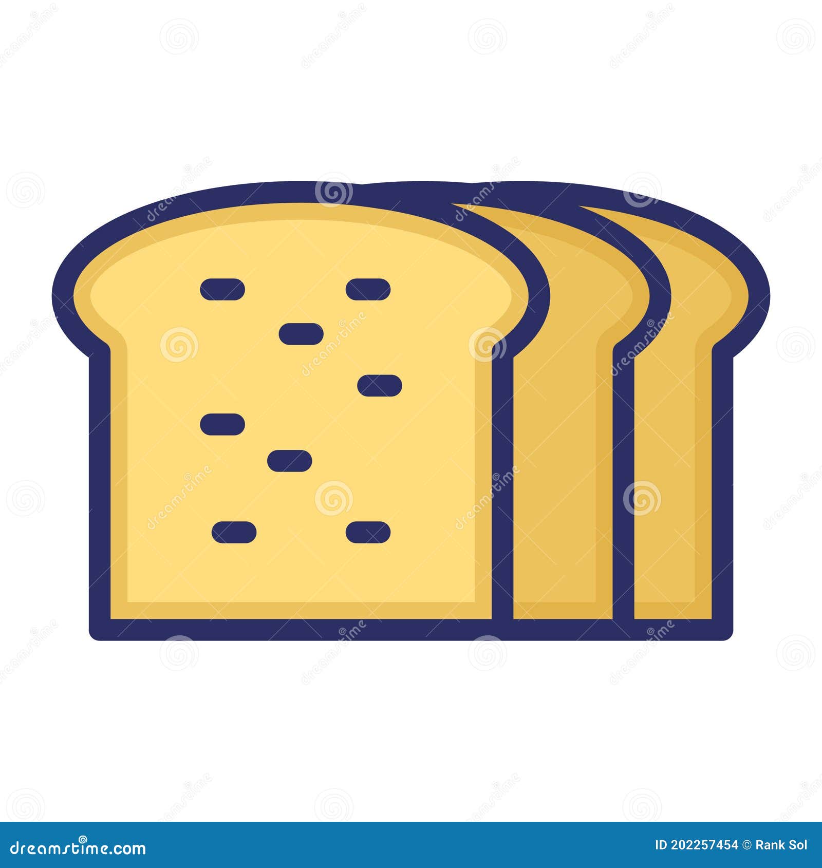 Bread, Rusk, Bakery, Slice Fully Editable Vector Icons Stock Vector ...