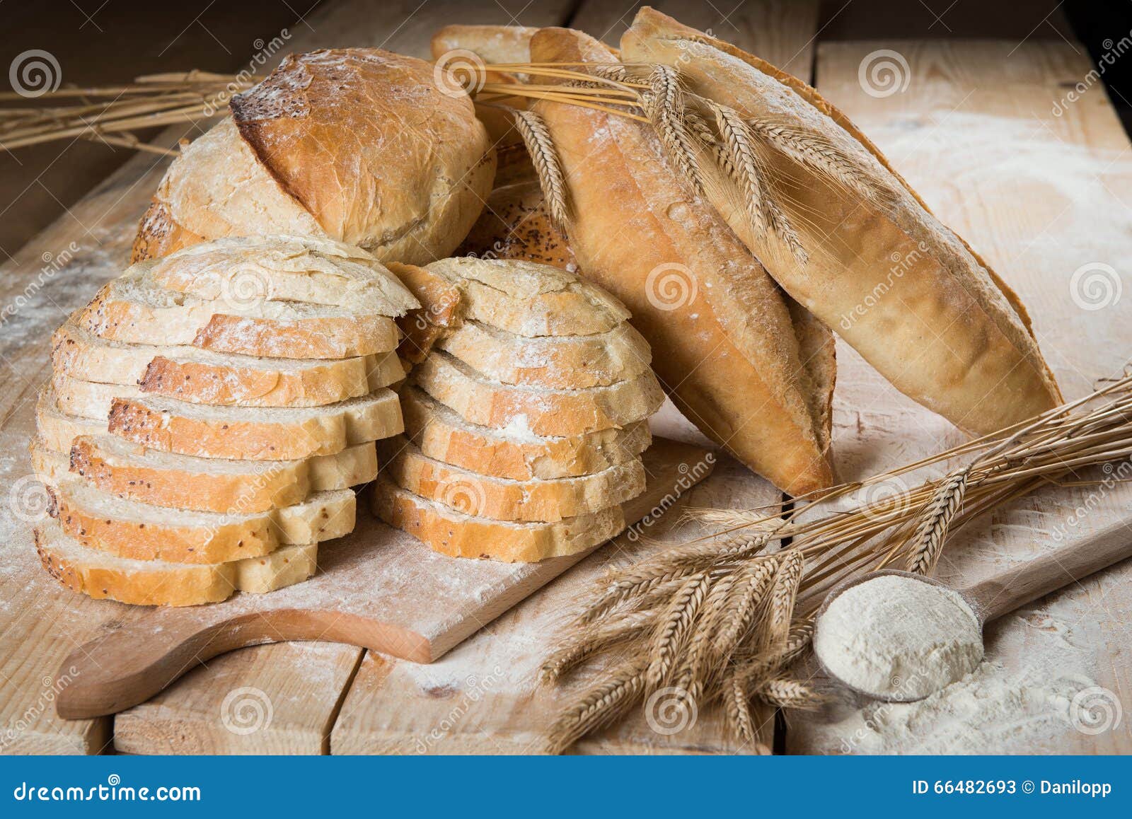 Bread rustic stock image. Image of domestic, cereal, bakery - 66482693