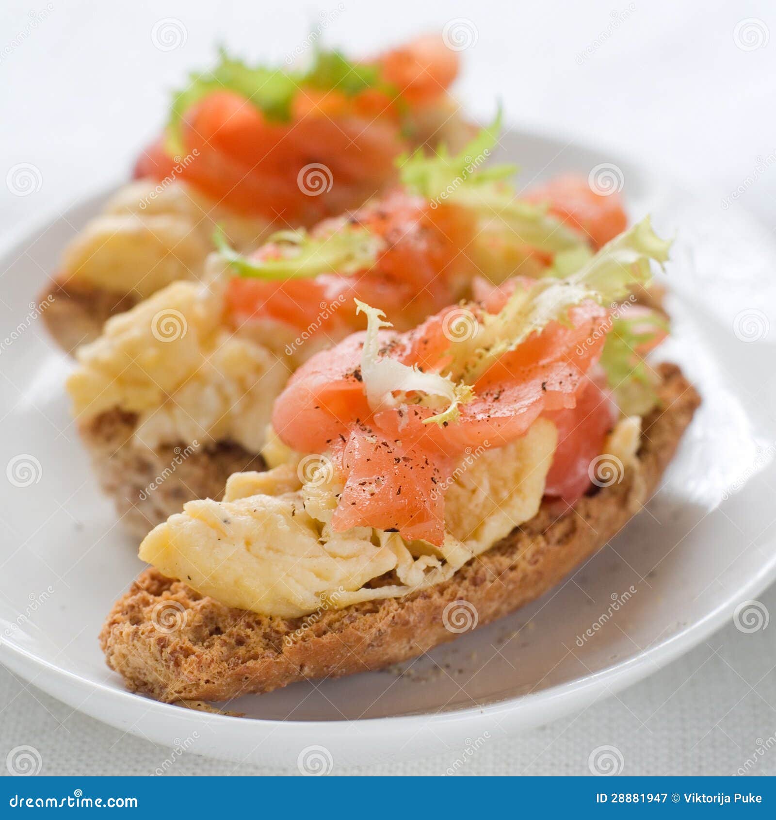 Bread with salmon and egg stock image. Image of freshness - 28881947