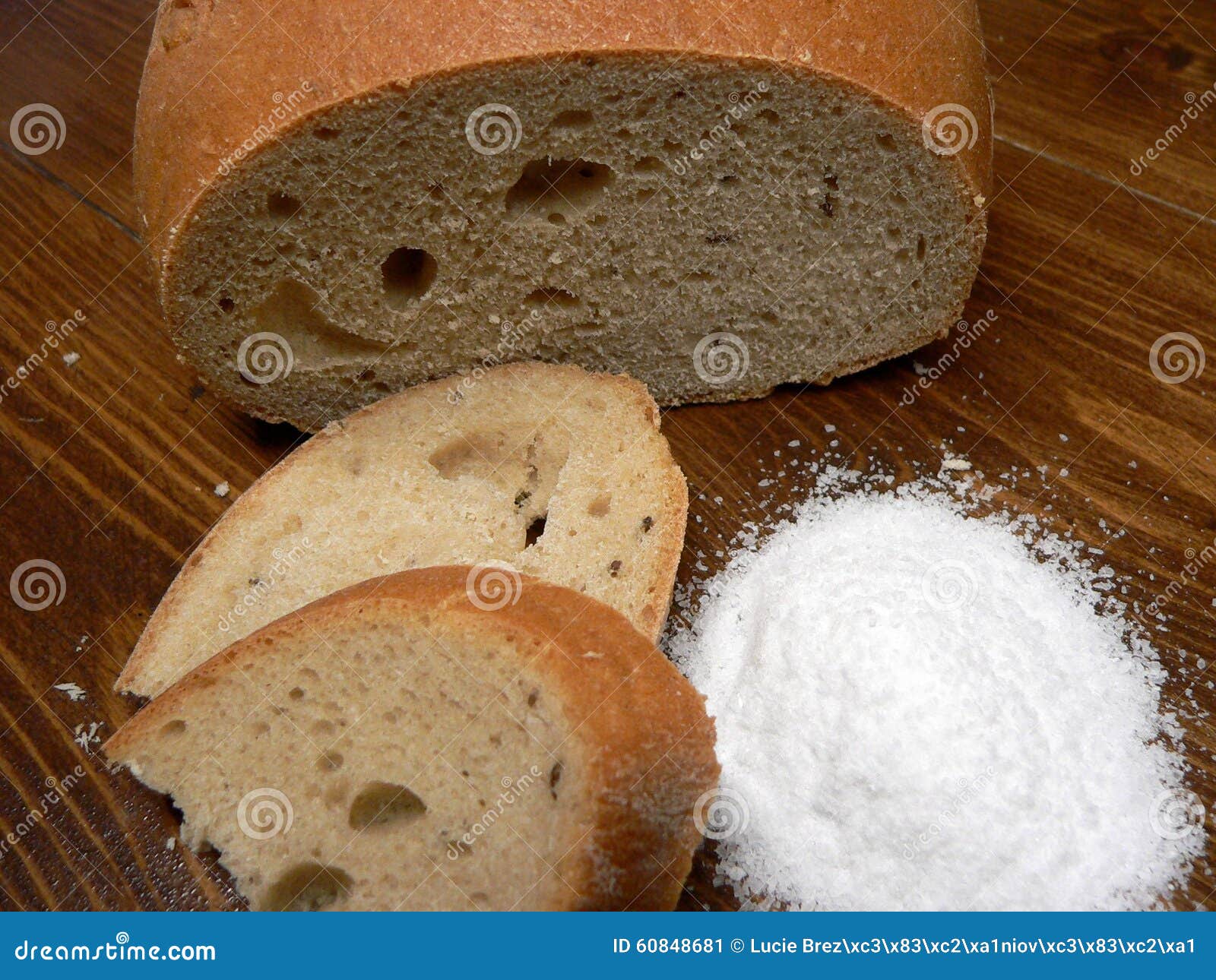 Bread and salt stock image. Image of baguette, freshness - 60848681