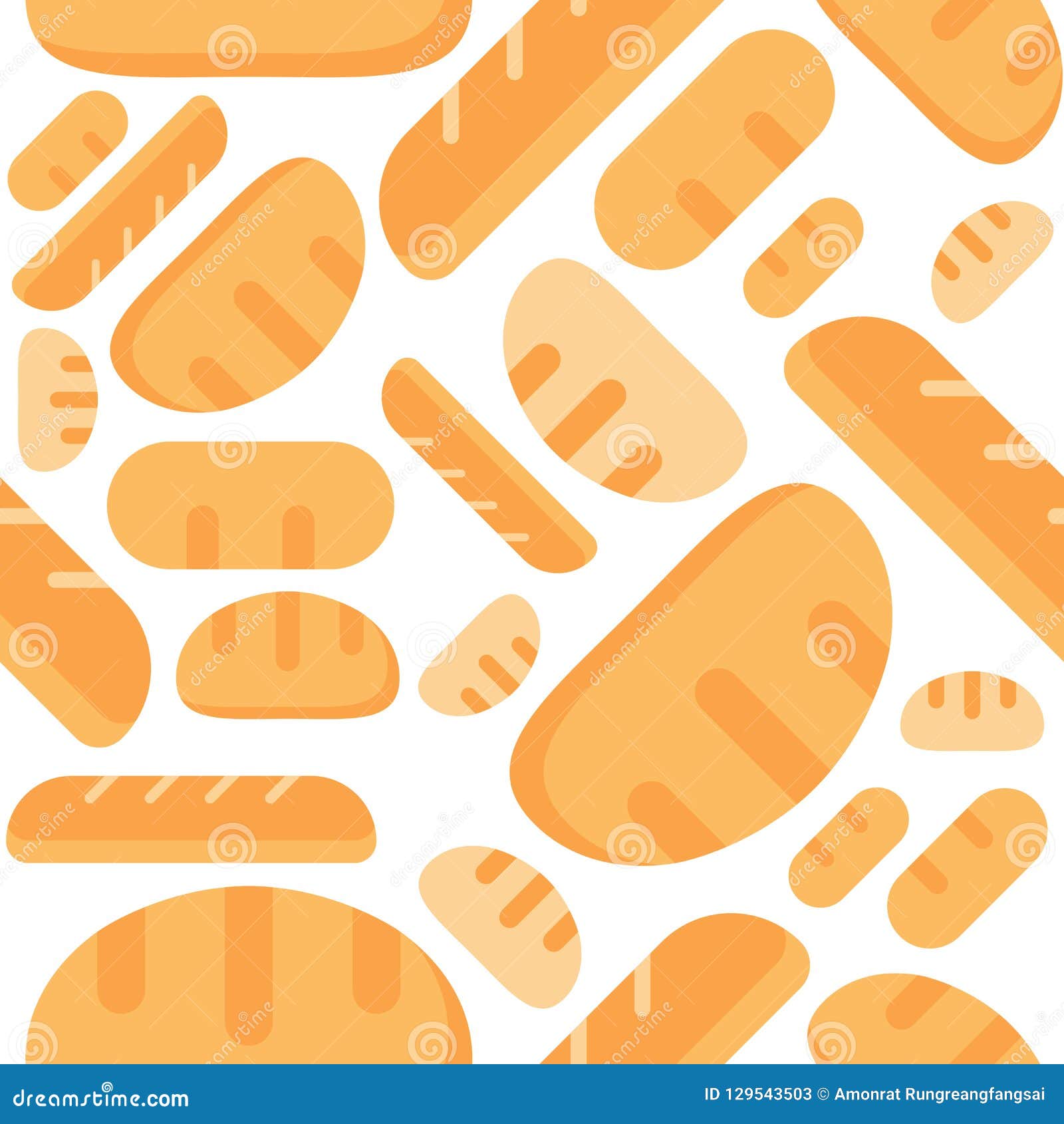 Bread Seamless Pattern Bakery Product Flat Design Stock Vector ...