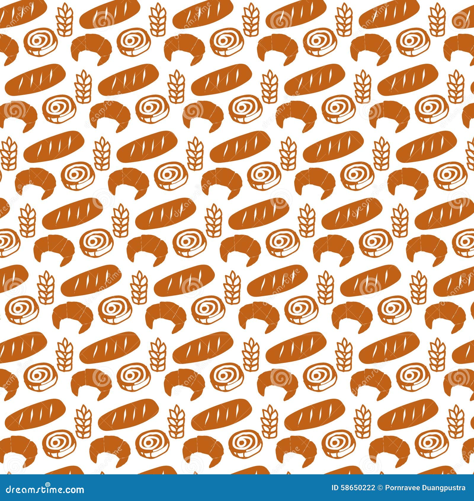Bread seamless pattern stock vector. Illustration of wheat - 58650222