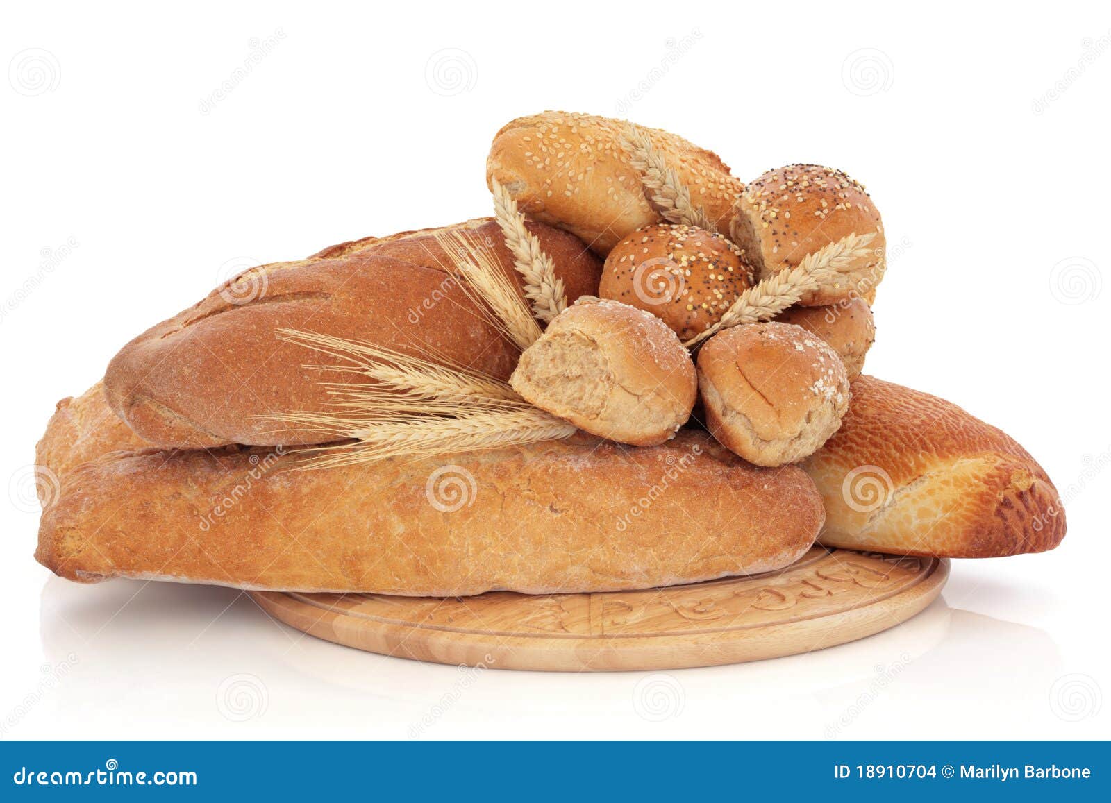 Bread Selection stock photo. Image of wheat, white, board - 18910704