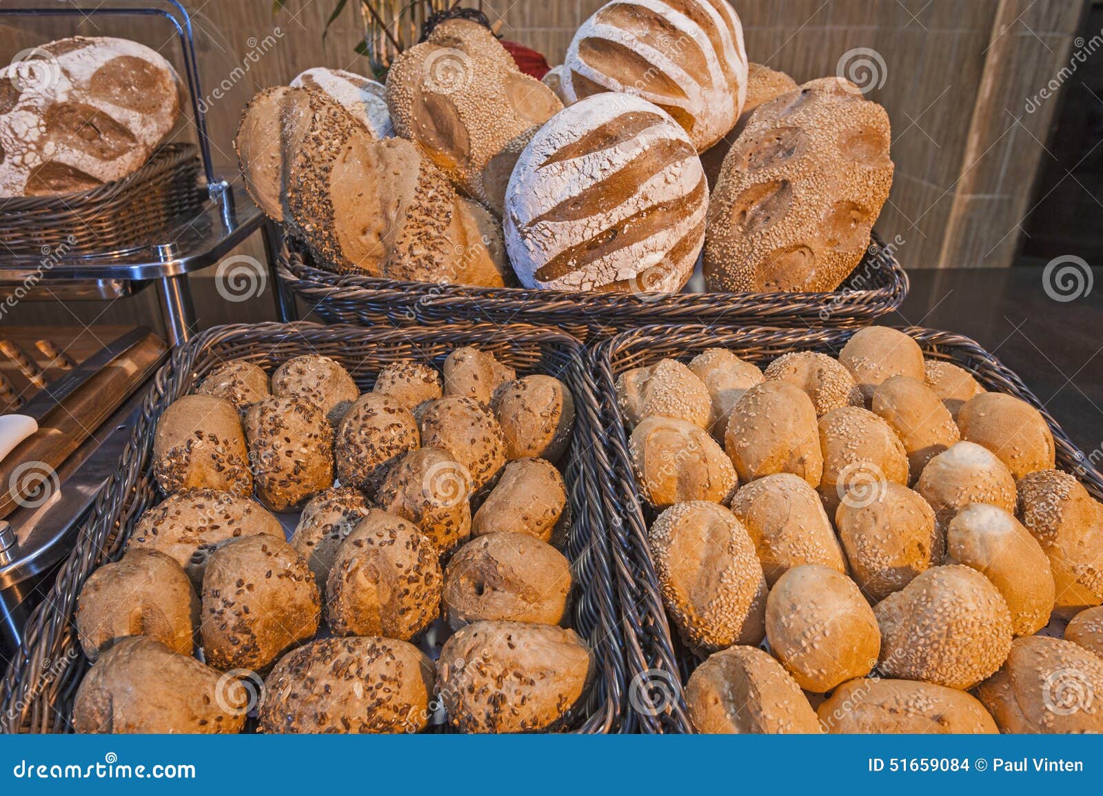 Bread Selection at a Restaurant Buffet Stock Photo - Image of meal ...