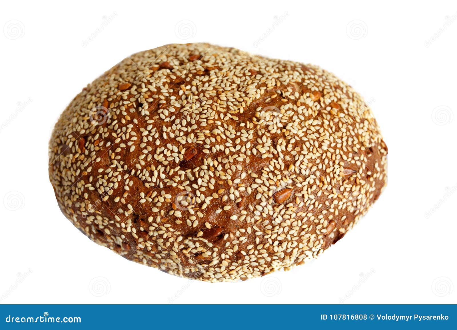Bread with Sesame Seeds. Isolated. Stock Photo - Image of gourmet ...