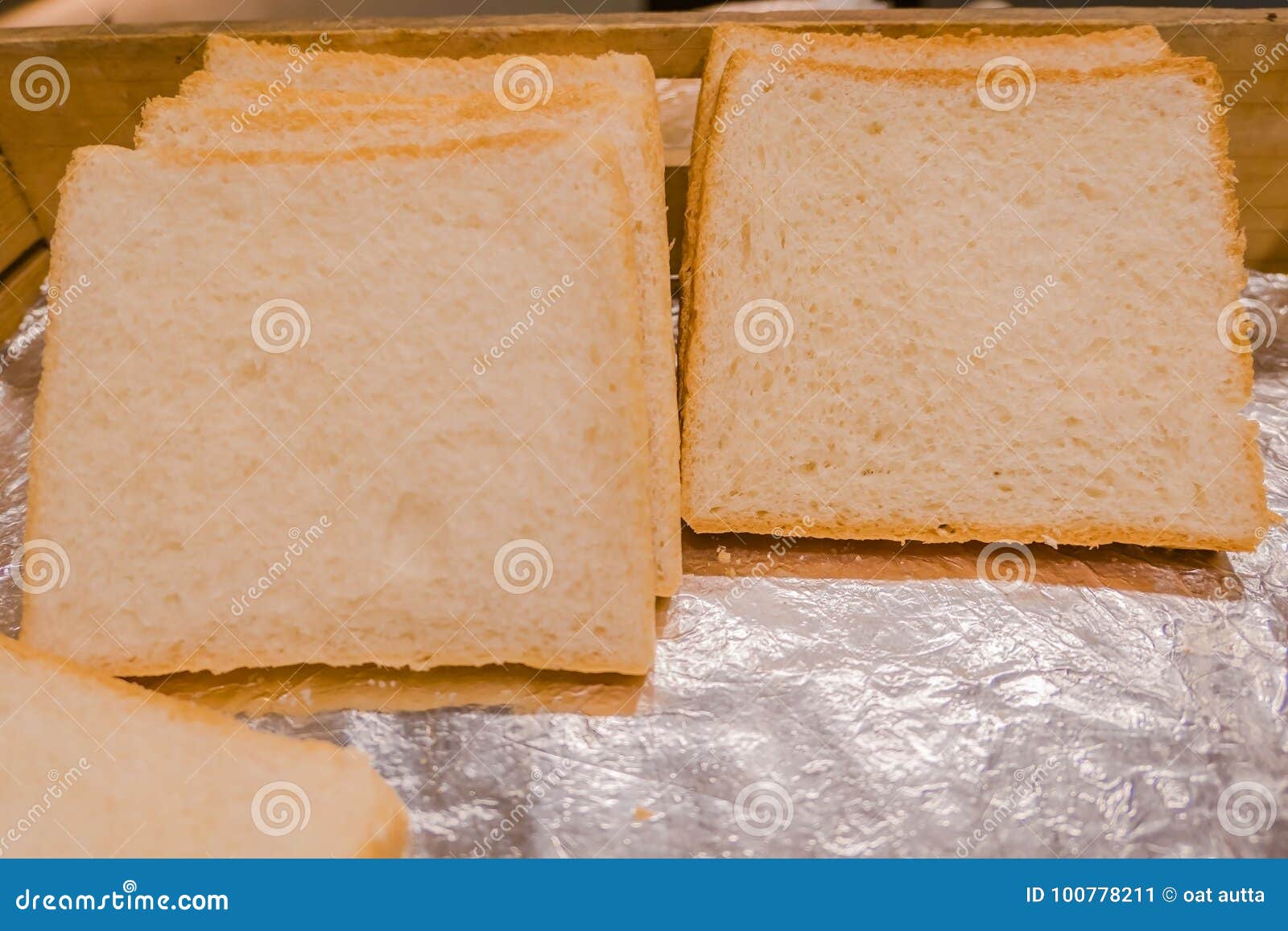 Bread Sheet Placed in Wooden Tray Stock Image - Image of healthy ...