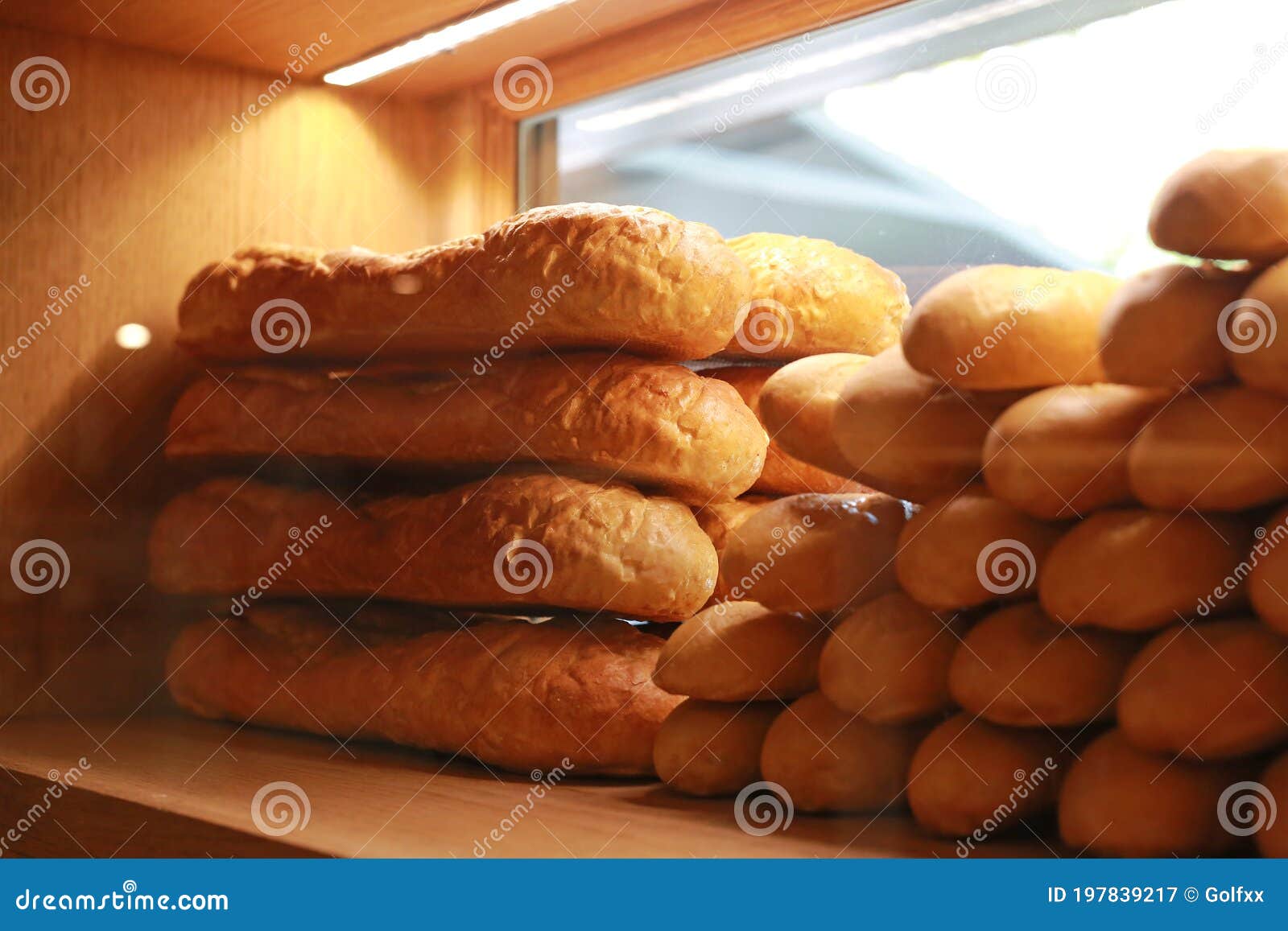 Bread on the shelf stock image. Image of breakfast, bread - 197839217