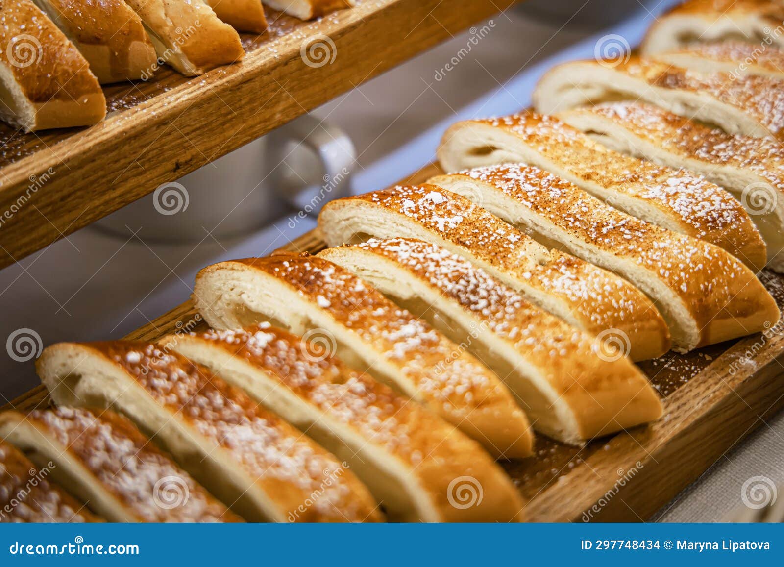 Bread on a Shelf in a Bakery. Shallow Depth of Field. Stock Photo ...