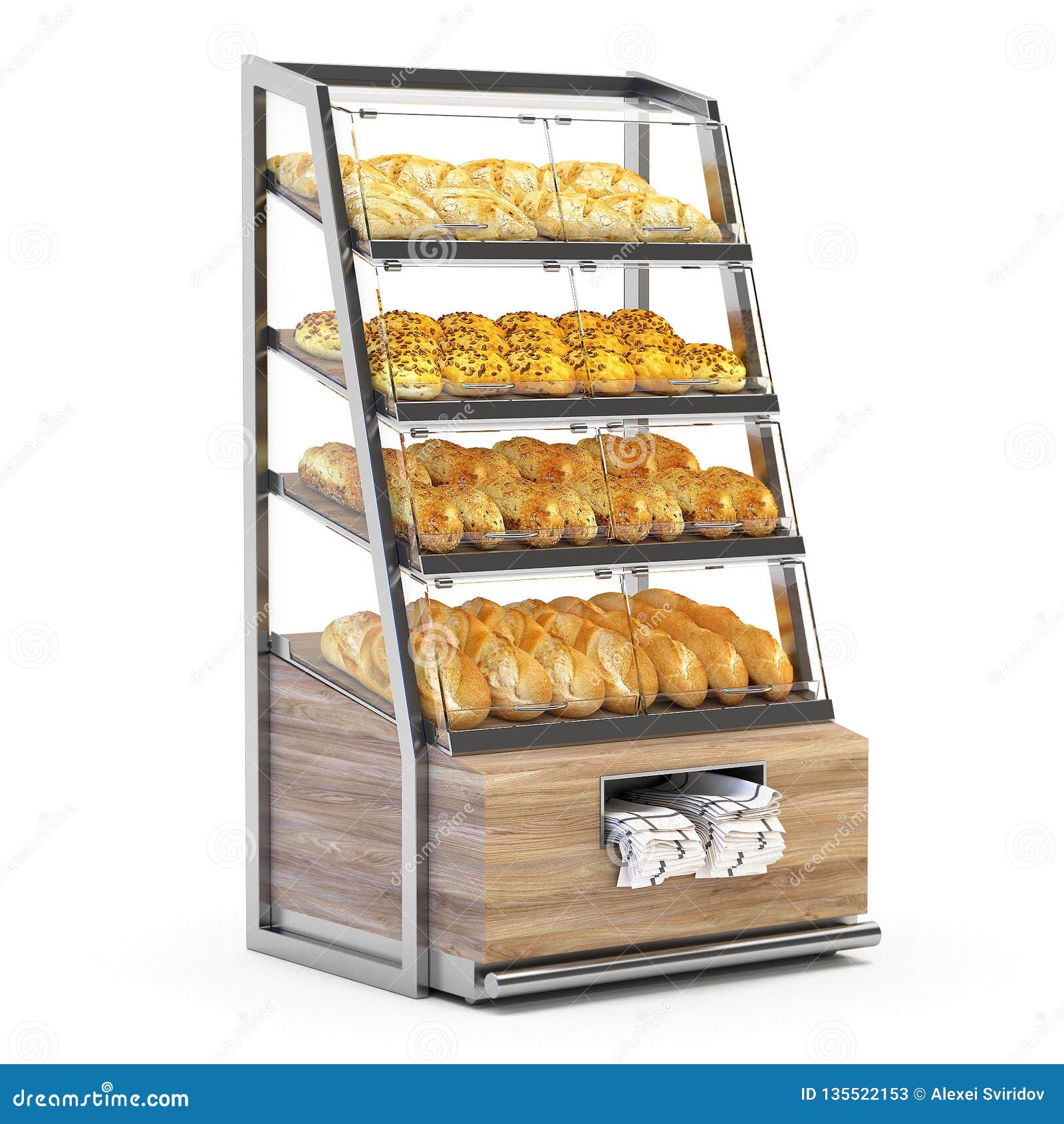 Bread shelves stock illustration. Illustration of baker - 135522153