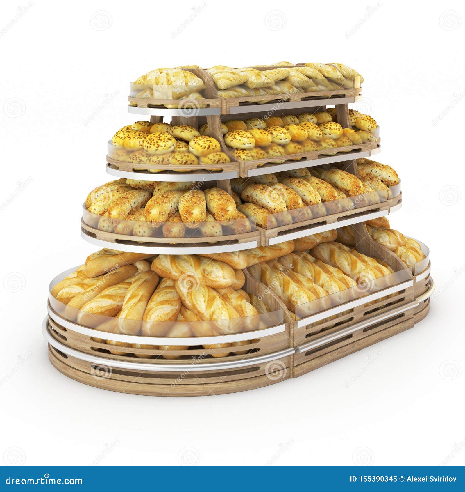 Bread shelves stock illustration. Illustration of blur - 155390345