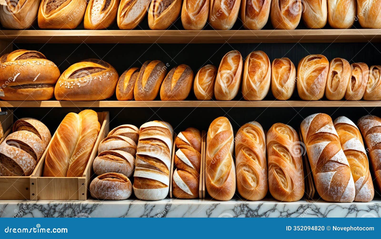 Bread Shop. Bread on the Shelves of a Bakery Store Stock Illustration ...