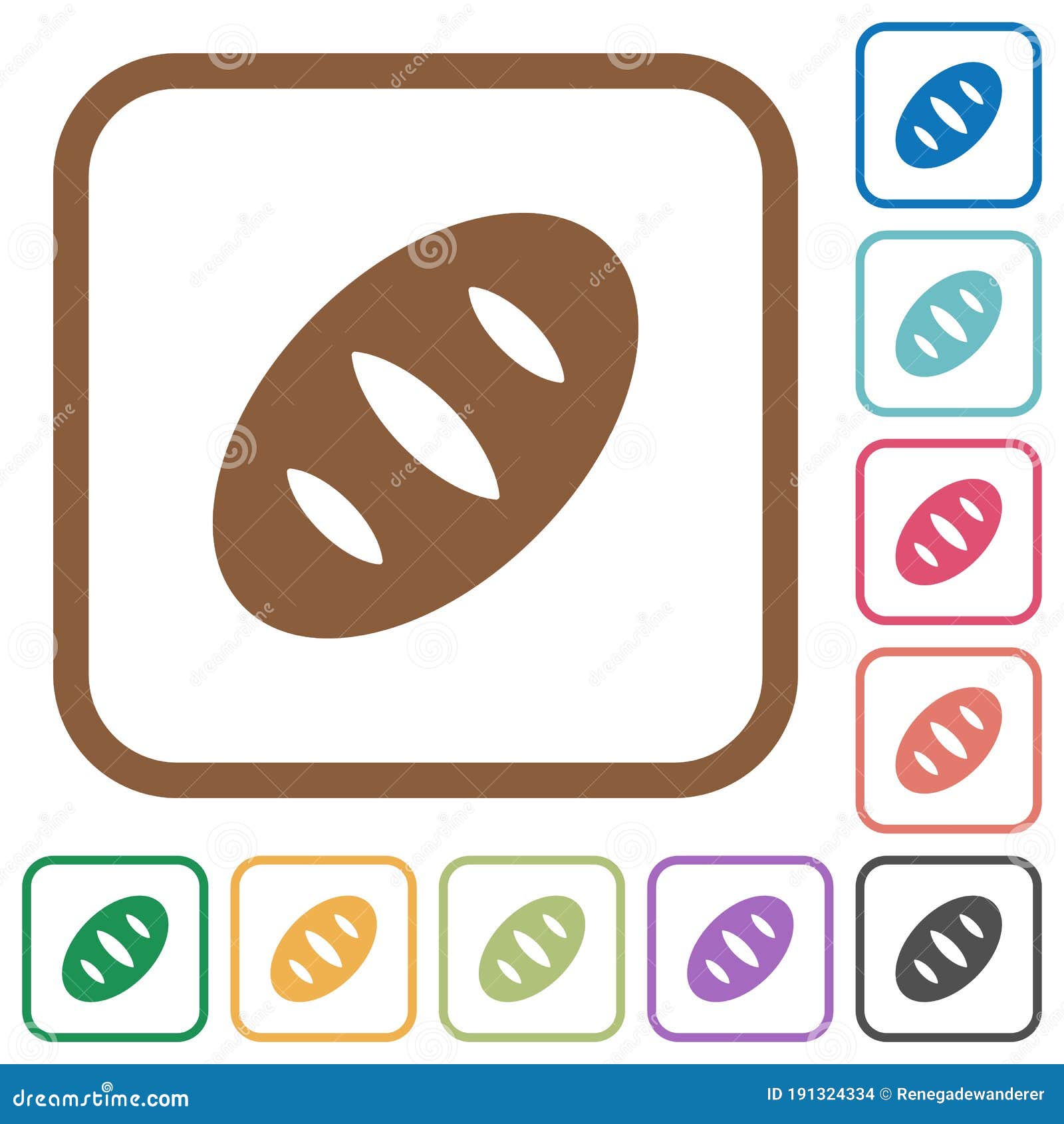 Bread simple icons stock vector. Illustration of nourishment - 191324334