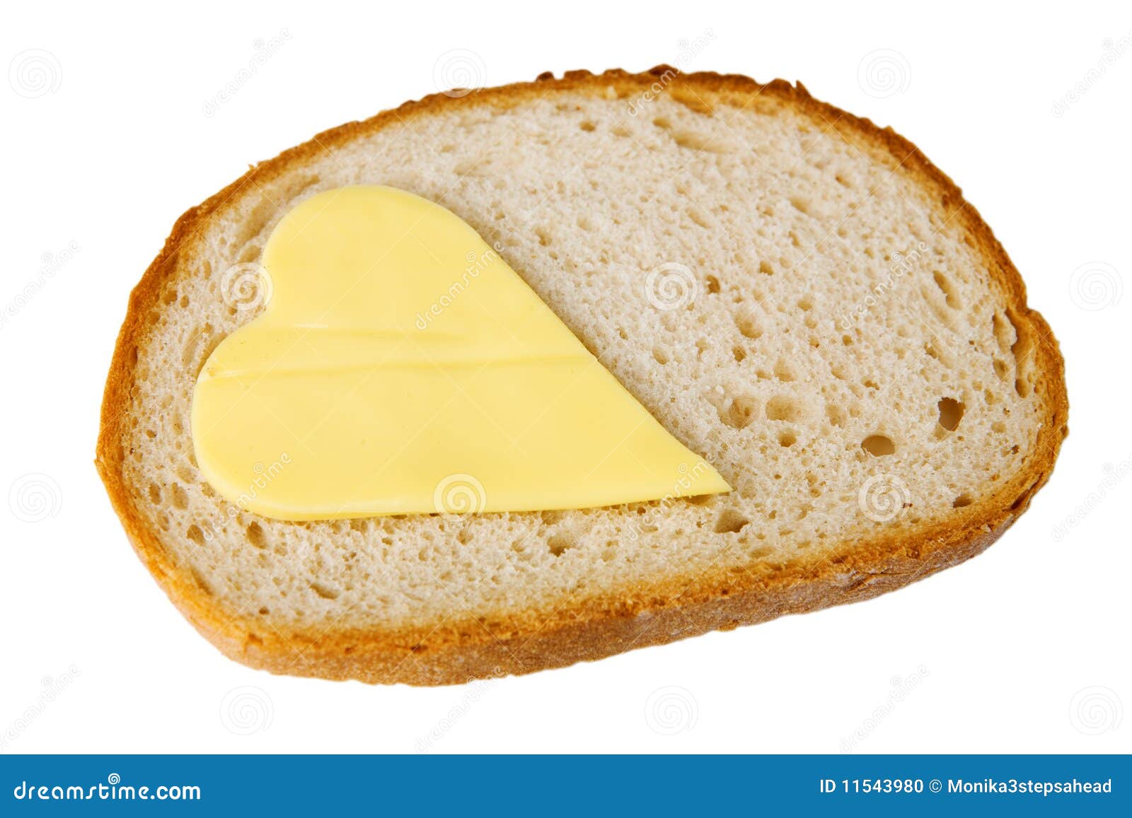 Bread Slice and Butter Heart Stock Photo - Image of diet, dairy: 11543980