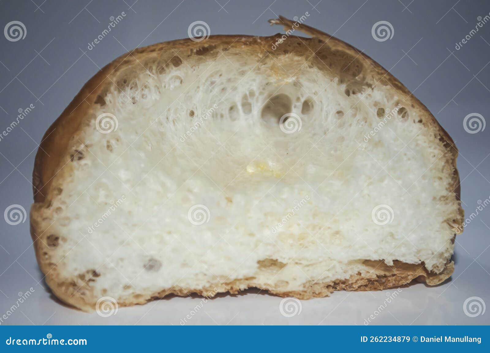 Bread Slice Isolated with Reflection on Bottom Stock Image - Image of ...