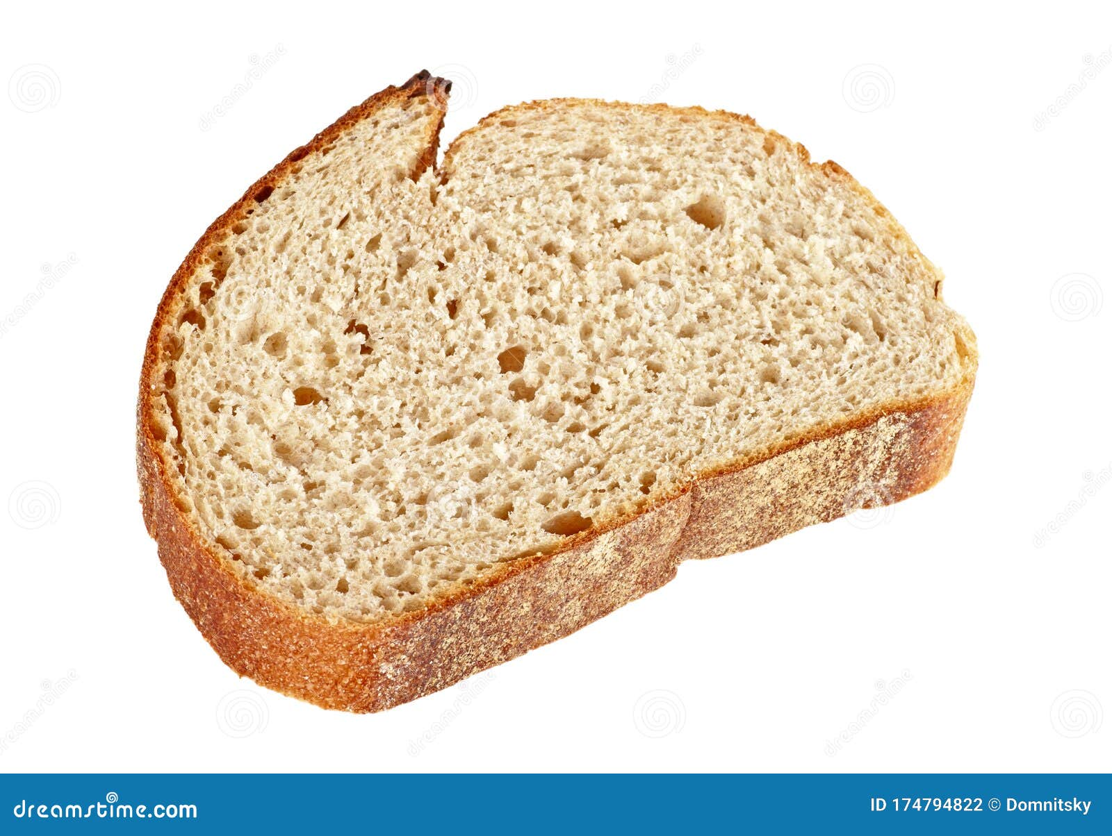 Bread Slice Isolated on White Background Stock Photo - Image of grain ...