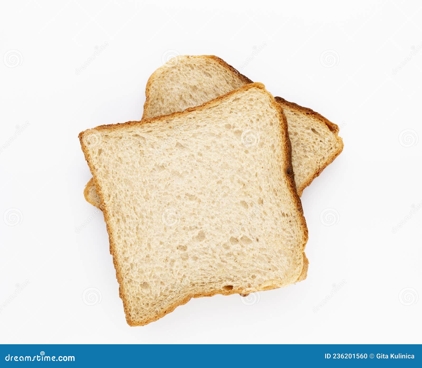 Bread Slice Isolated on White Background. Stock Photo - Image of wheat ...