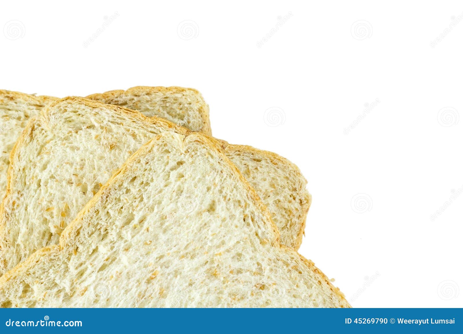 Bread Slice Isolated on White Background Stock Photo - Image of macro ...