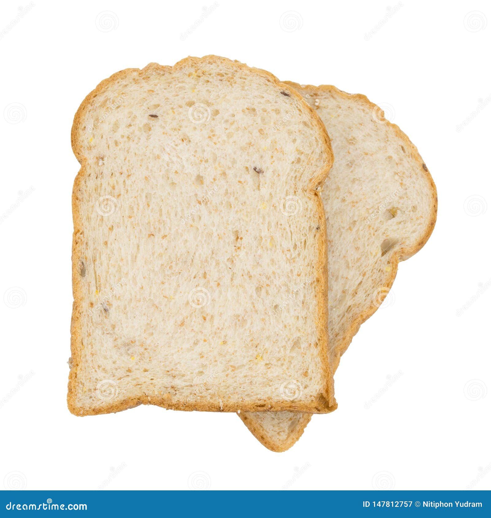 Bread Slice Isolated on White Stock Image - Image of loaf, breakfast ...