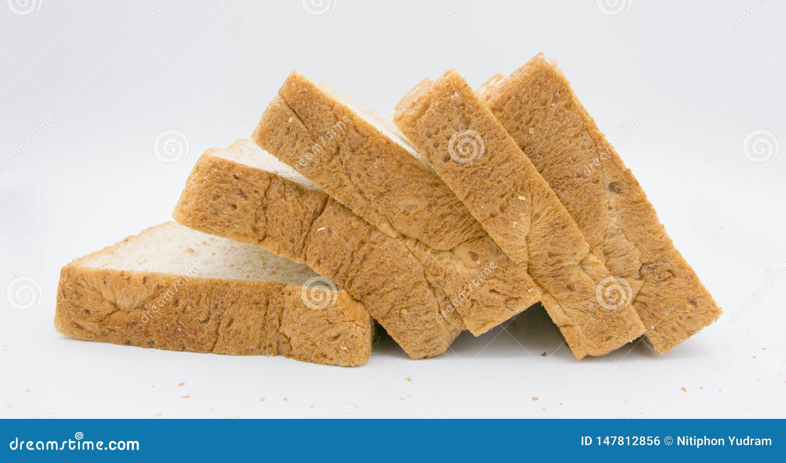 Bread Slice Isolated on White Stock Photo - Image of kitchen, nutrition ...