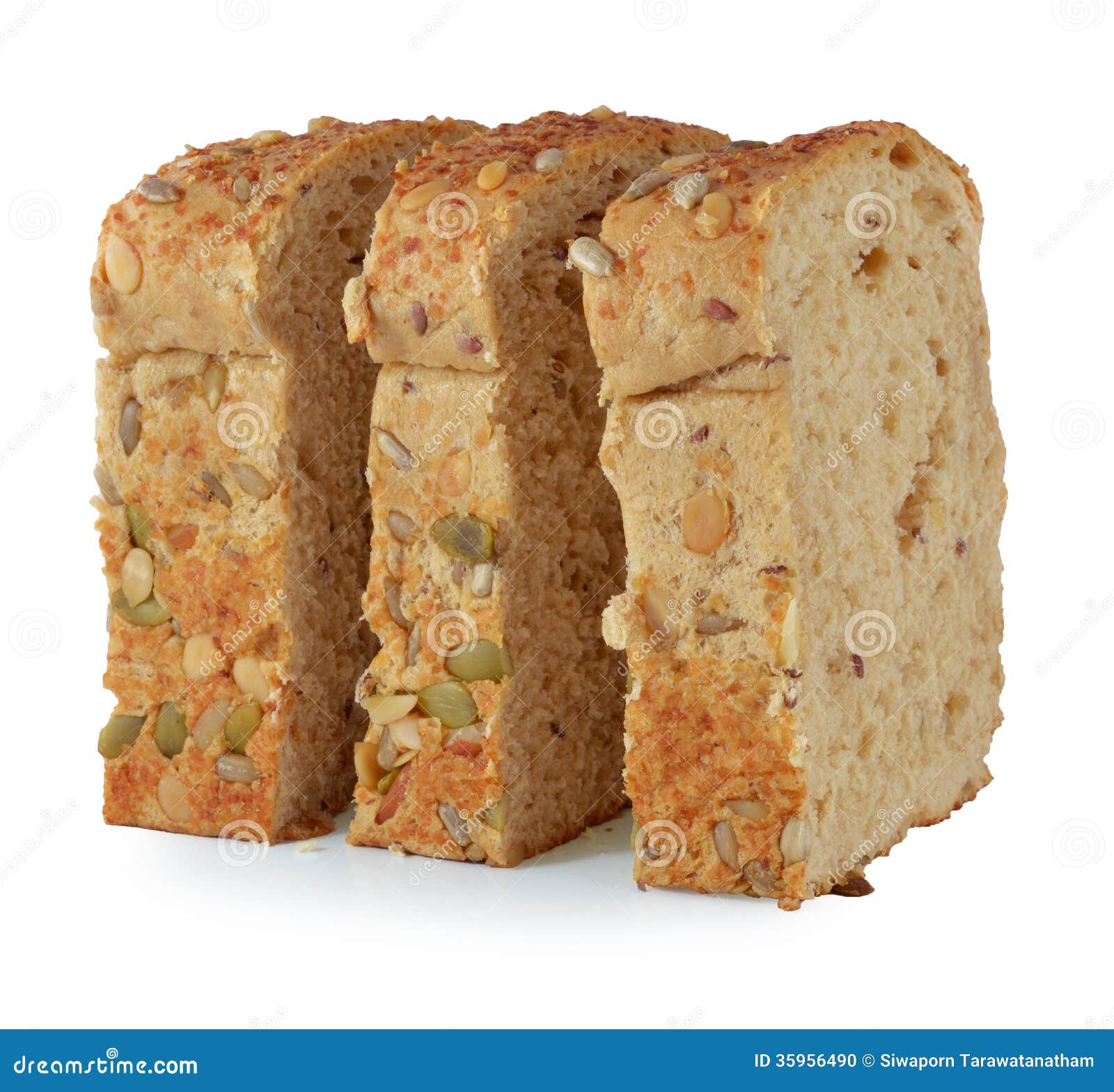 Bread Slice Isolated on White, Clipping Path Included Stock Photo ...