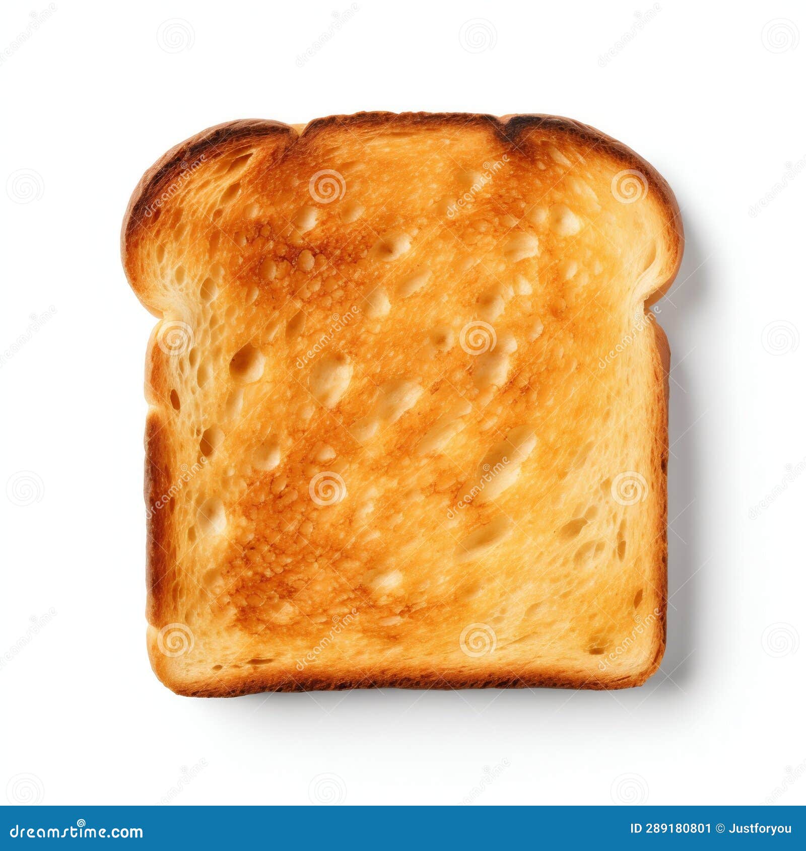 Bread Slice Lightly Toasted Isolated on White. Generative Ai Stock Image - Image of morning ...