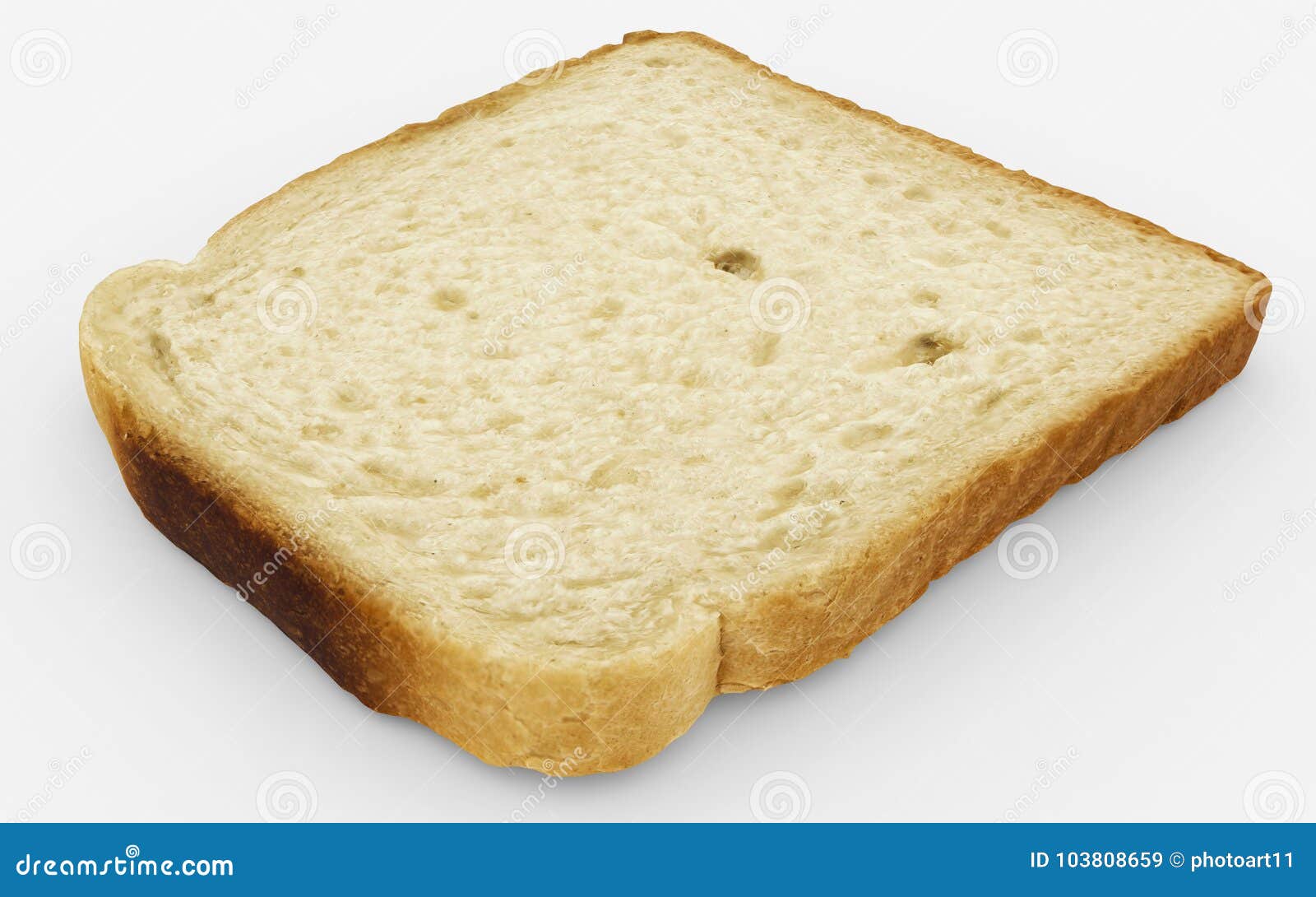 Bread Slice - Single Toast Close-up - Isolated on White Stock Image ...