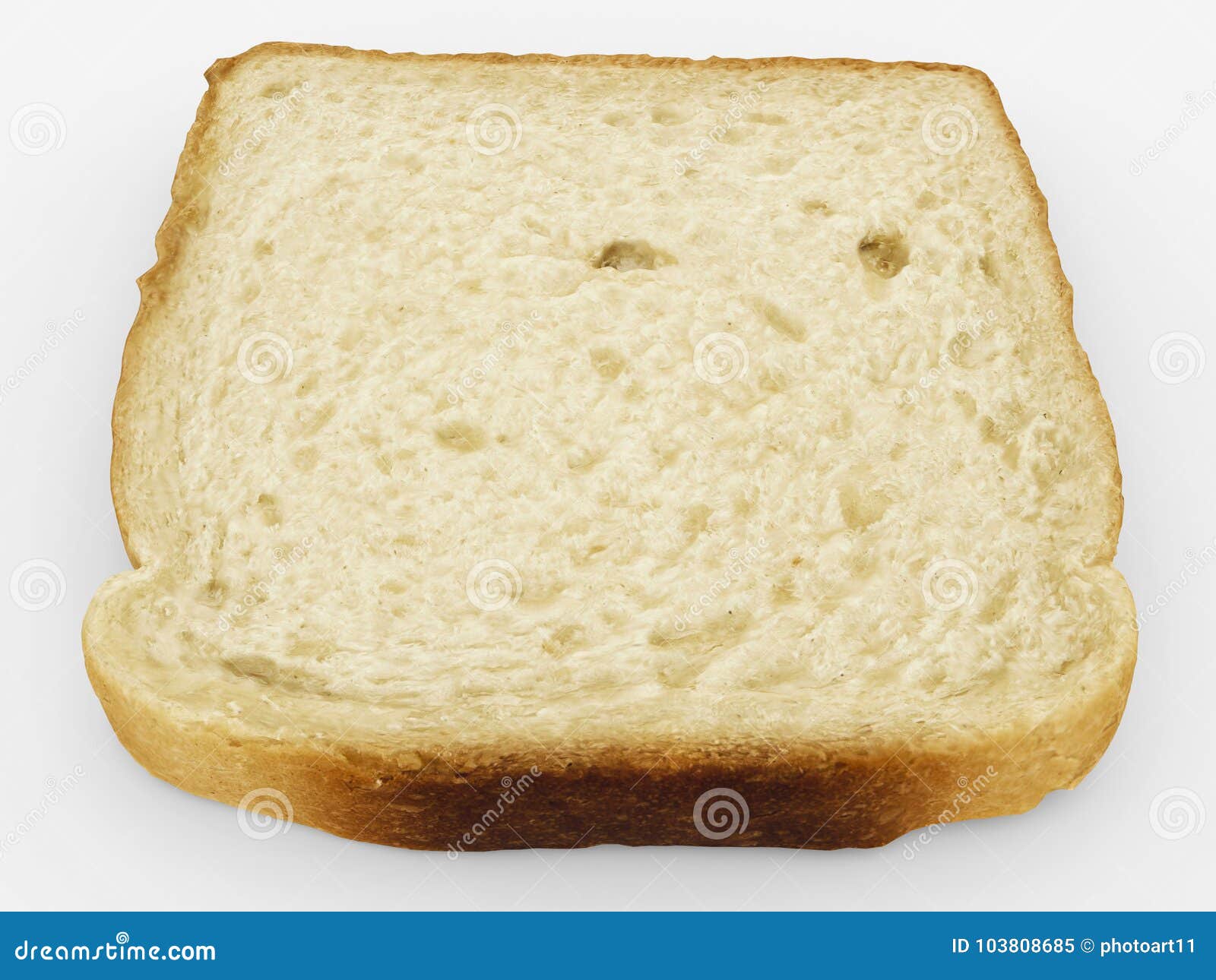Bread Slice - Single Toast Close-up - Isolated on White Stock Image ...