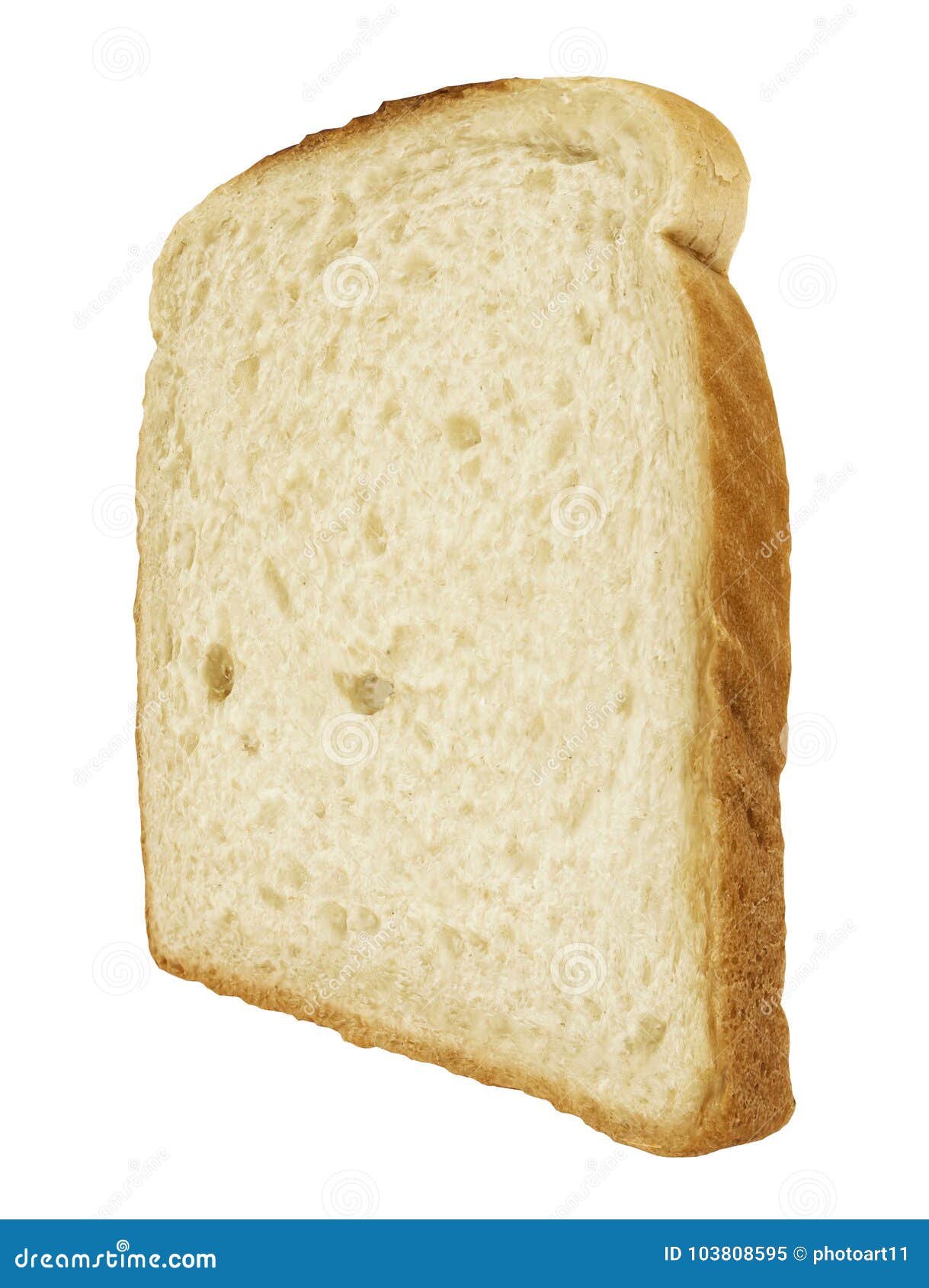 Bread Slice - Single Toast Close-up - on White Stock Image - Image of ...