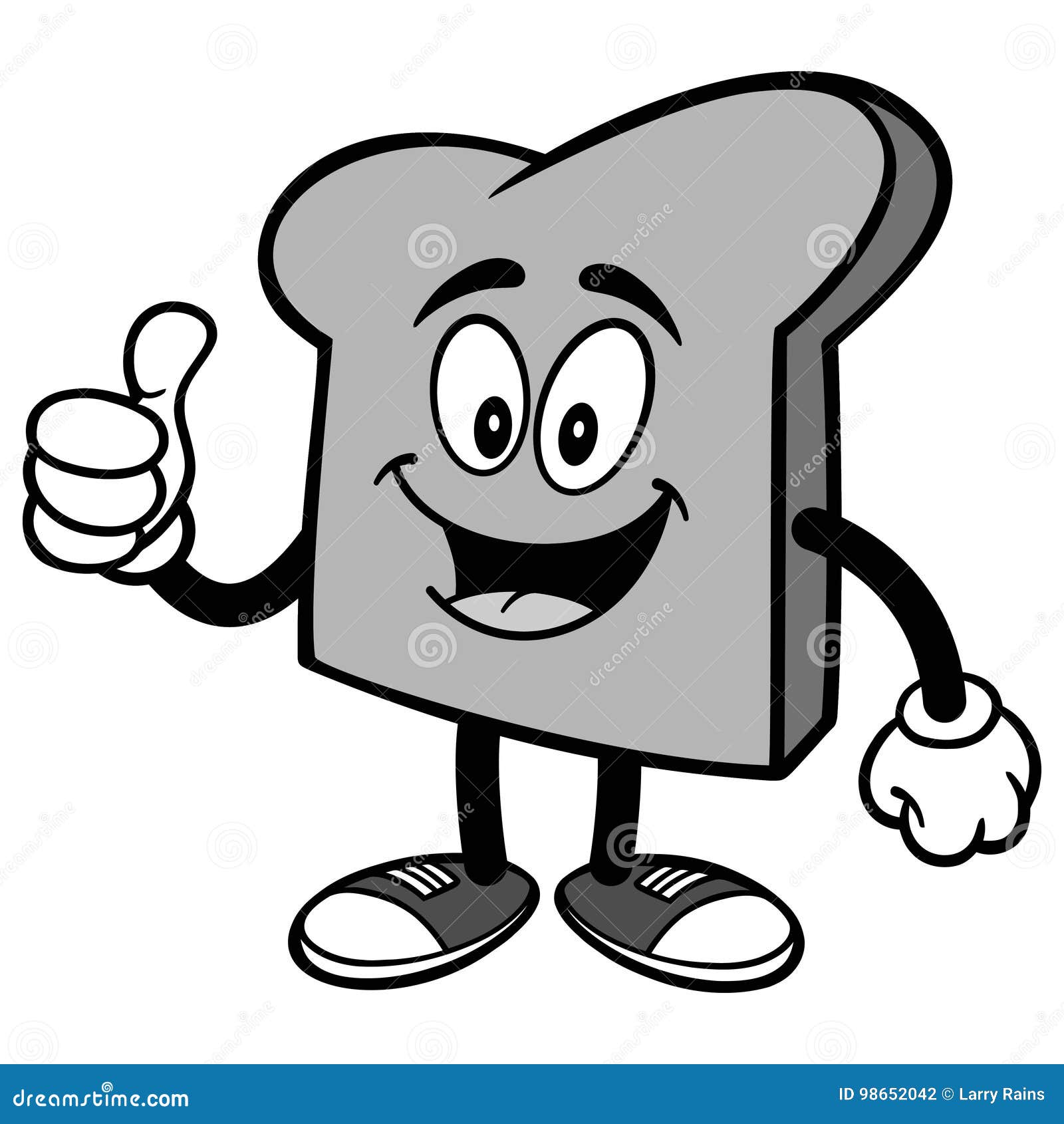 Bread Slice with Thumbs Up Illustration Stock Vector - Illustration of ...