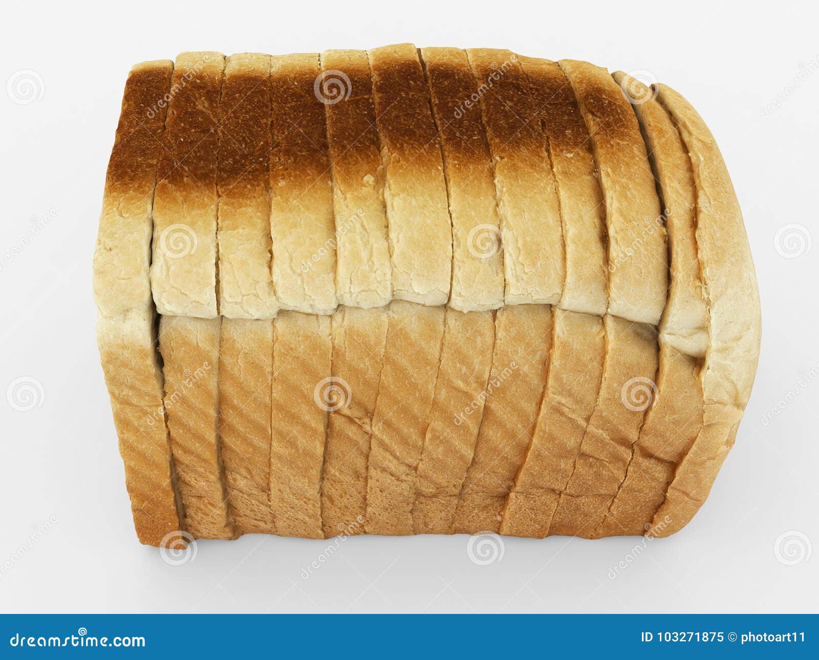 Bread Sliced - Toast Slices Put Together on White Stock Illustration ...